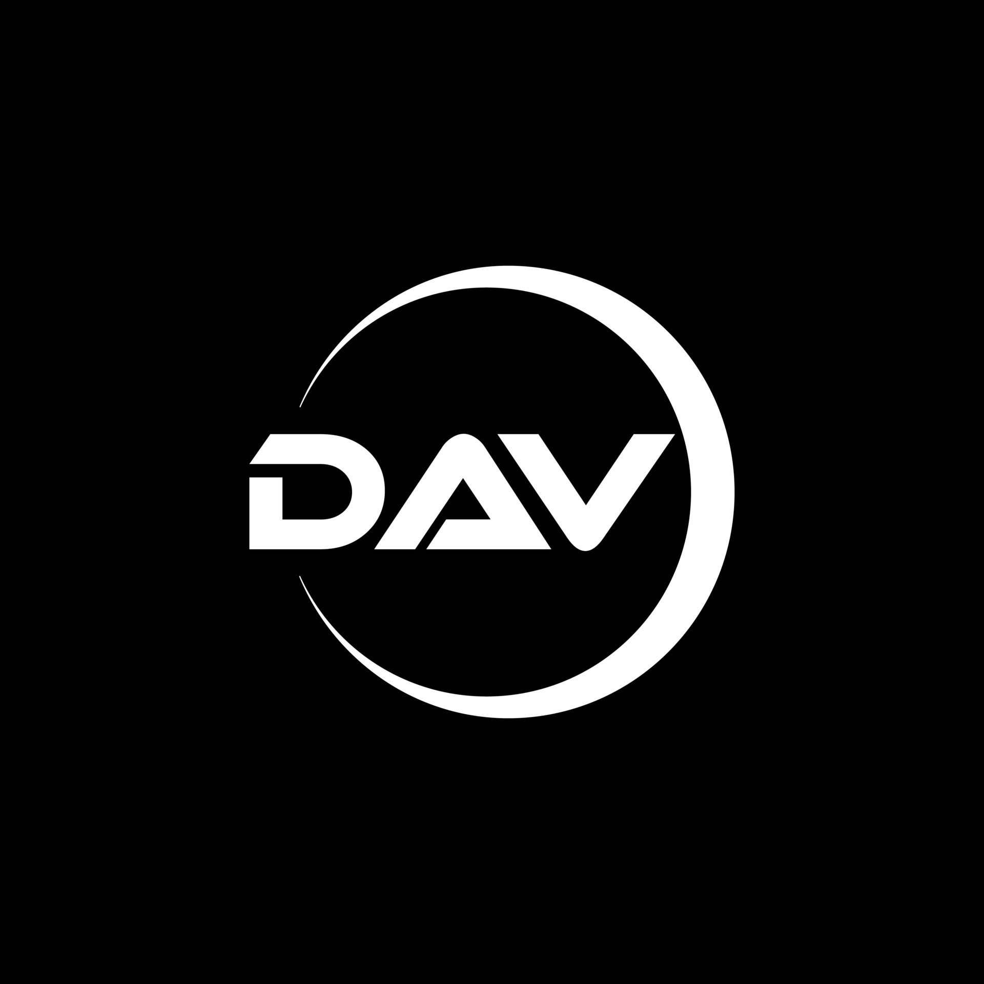 DAV letter logo design in illustration. Vector logo, calligraphy ...