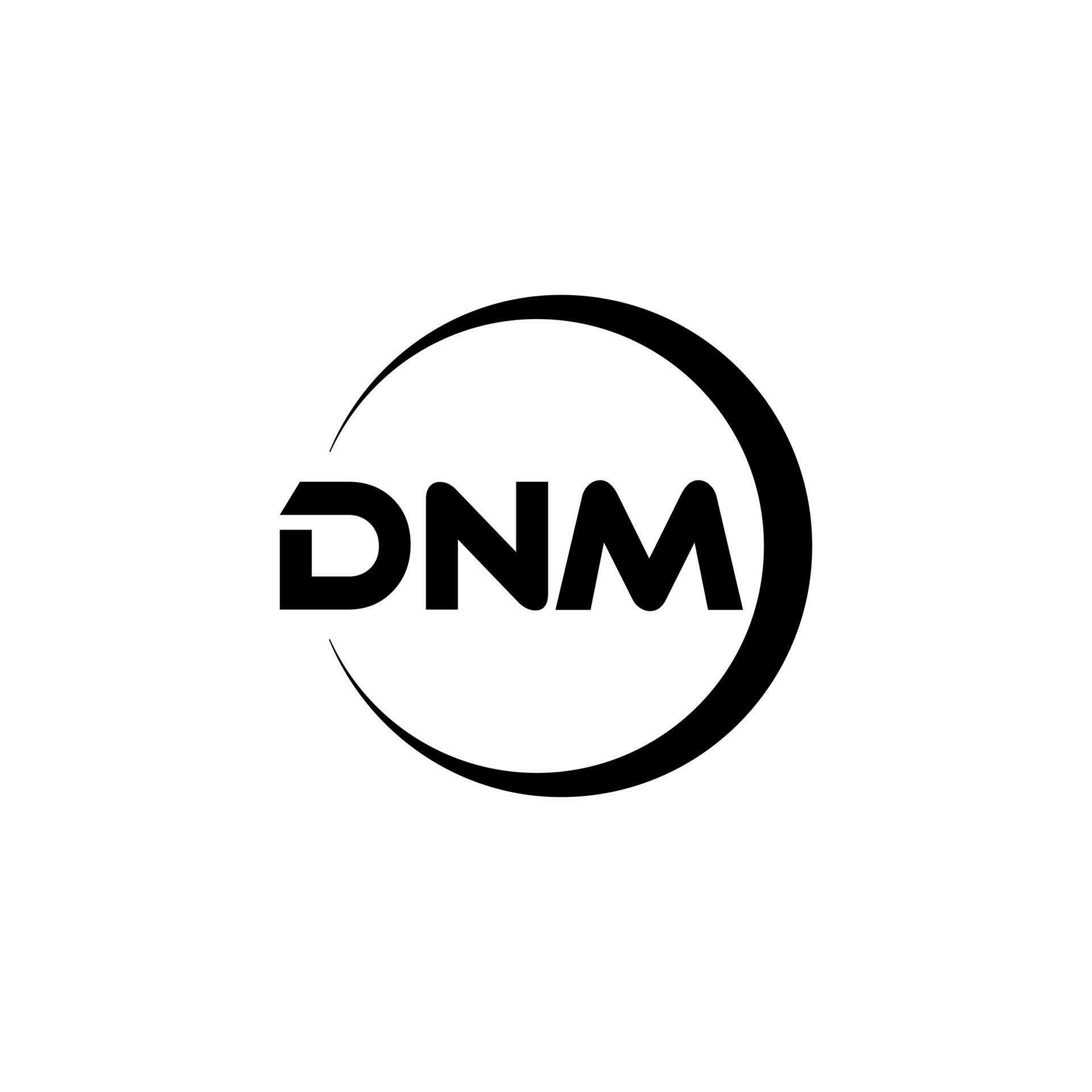 DNM letter logo design in illustration. Vector logo, calligraphy ...