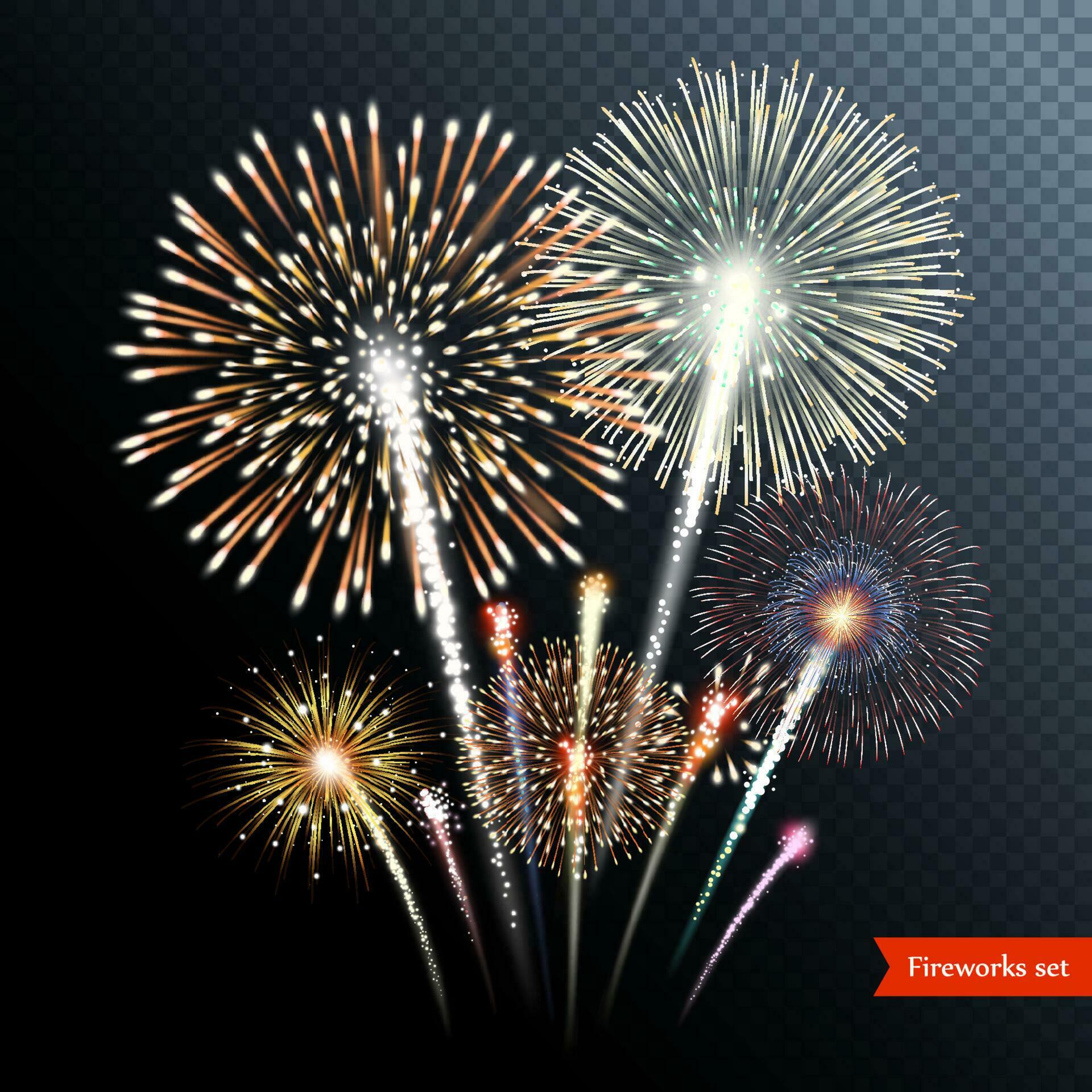 Set of isolated vector fireworks 24268960 Vector Art at Vecteezy