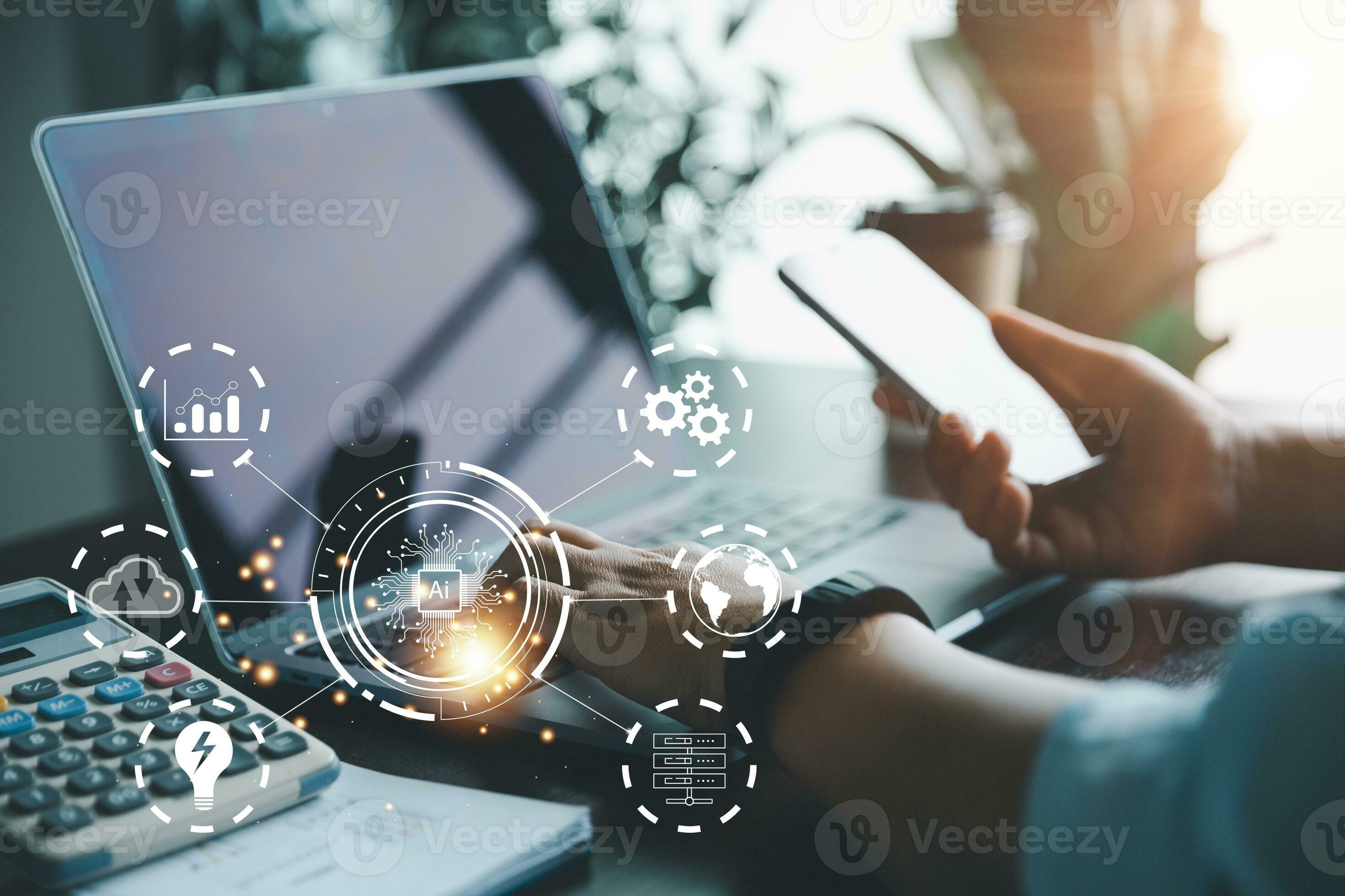 New technology bigdata and business process strategy. Digital ...