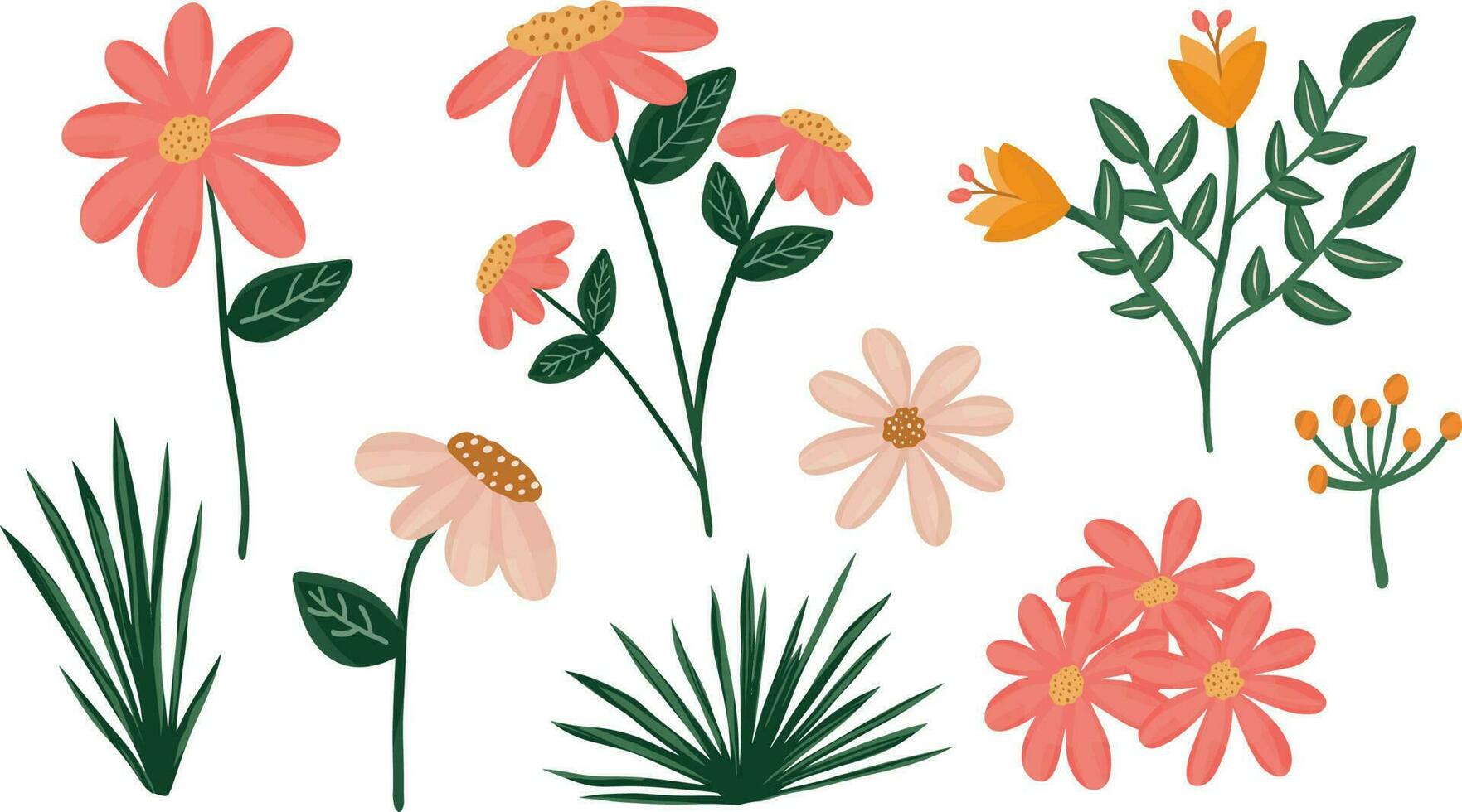 Hand drawn vector set flowers 24269438 Vector Art at Vecteezy Hand drawn vector set flowers 24269438 Vector Art at Vecteezy