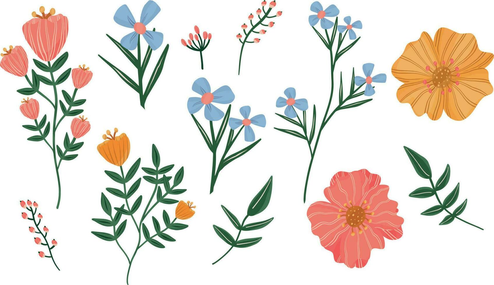 Hand drawn vector set flowers 24269451 Vector Art at Vecteezy Hand drawn vector set flowers 24269451 Vector Art at Vecteezy