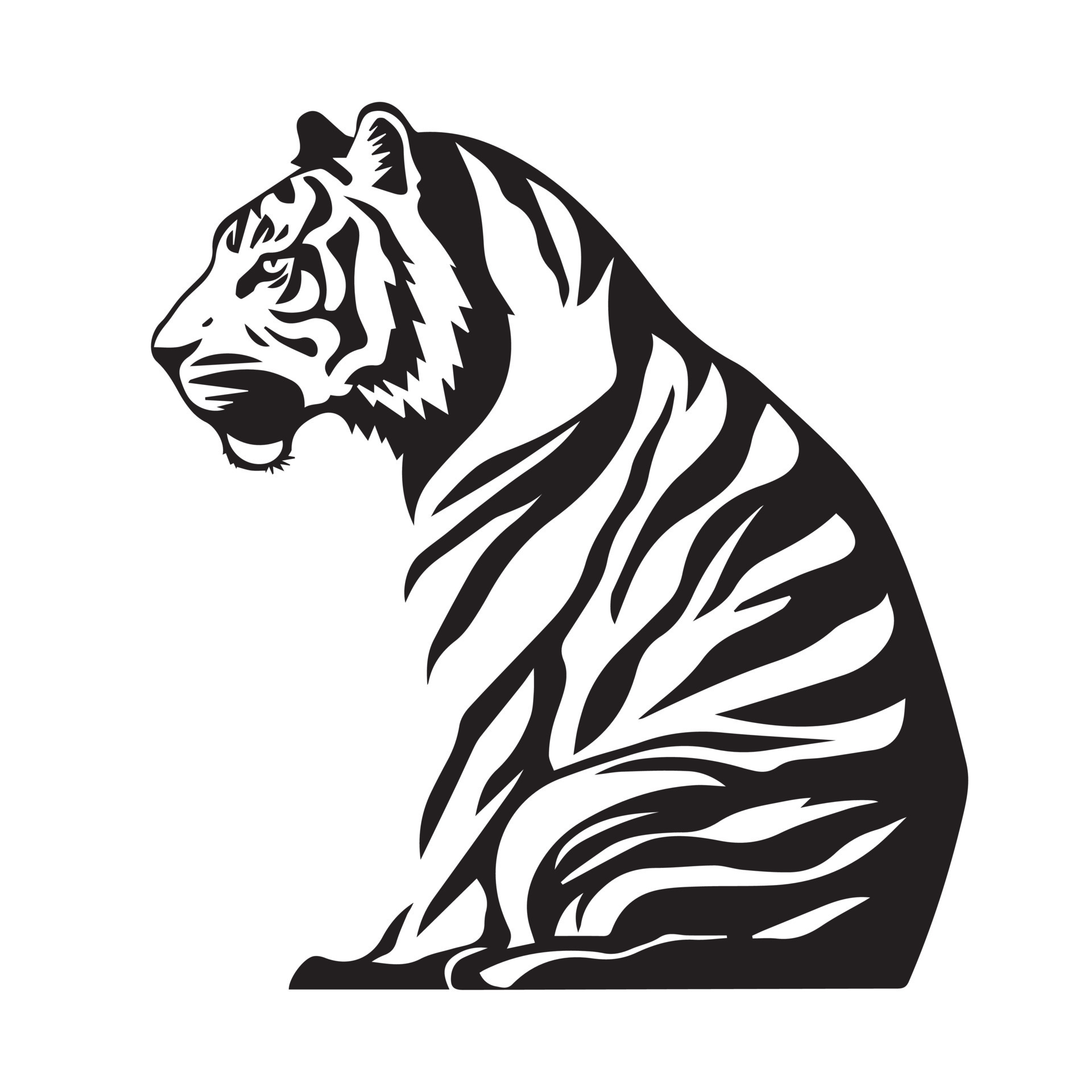 Simple Tiger Stencil Simple Tiger Stencil