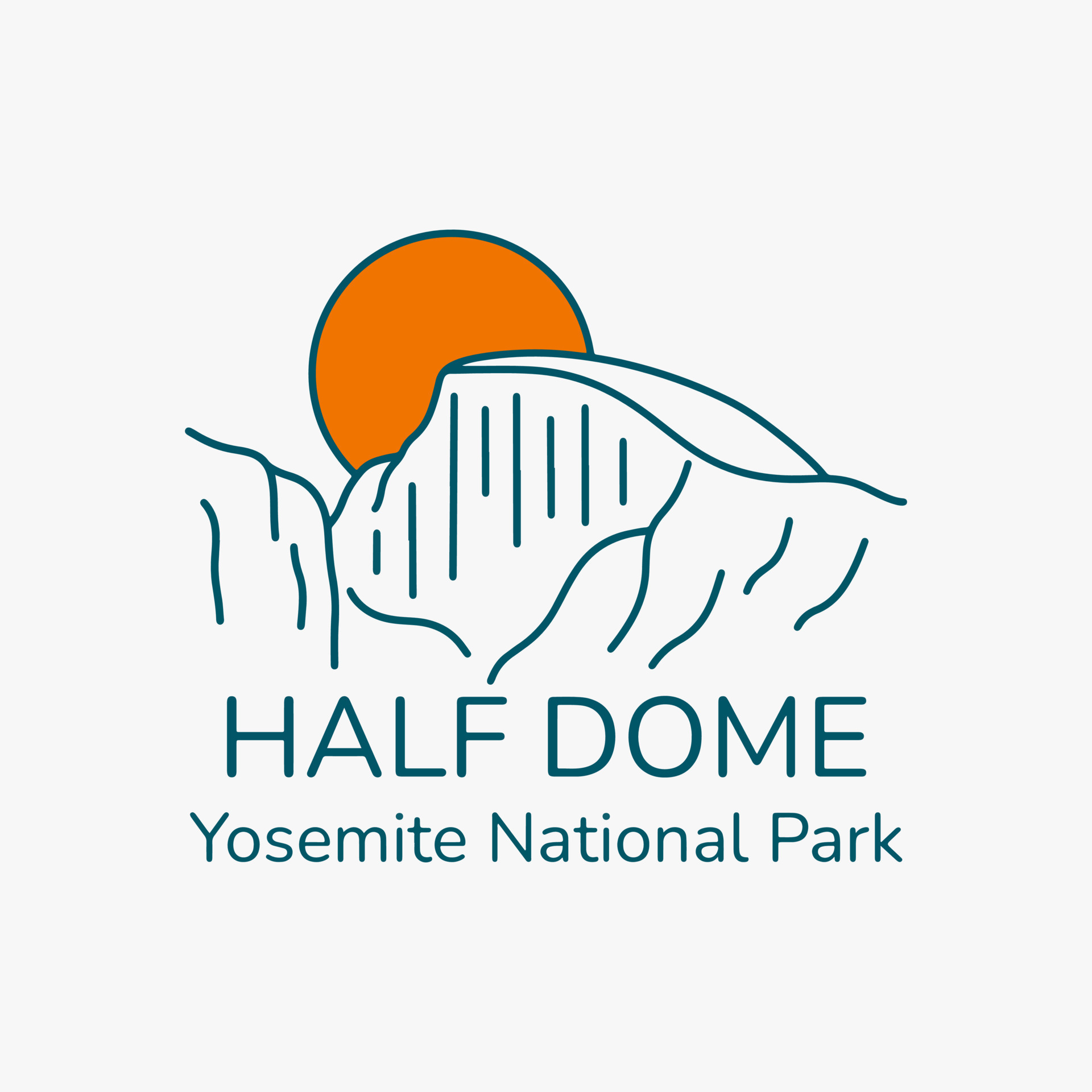 Half Dome Yosemite National Park Mono Line Graphic Vector Illustration 24272027 Vector Art At