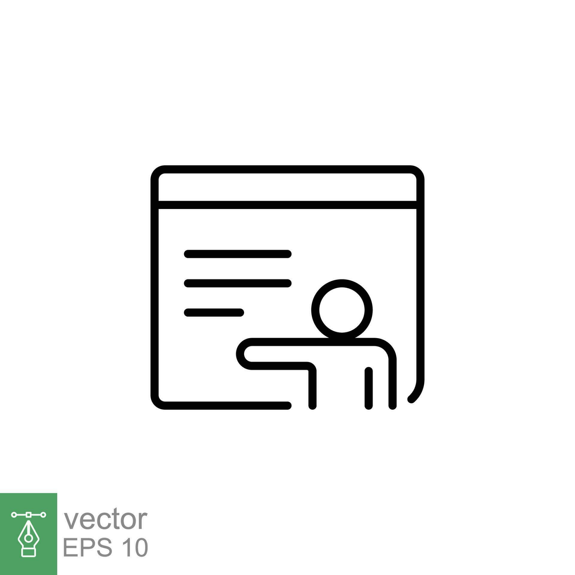Online courses icon. Simple outline style. Course, teacher, lecture ...
