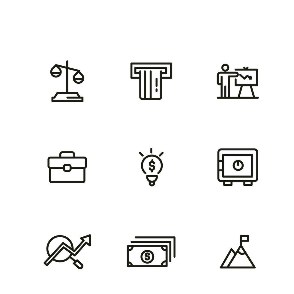 business, finance, management, icon set 24274989 Vector Art at Vecteezy