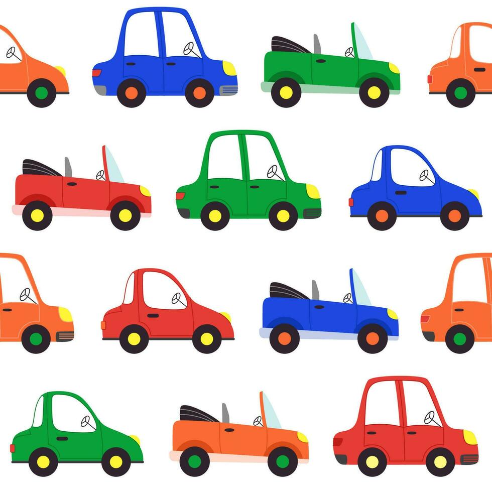 vector sin costura modelo con dibujos animados carros. brillante plano ... vector sin costura modelo con dibujos animados carros. brillante plano ...