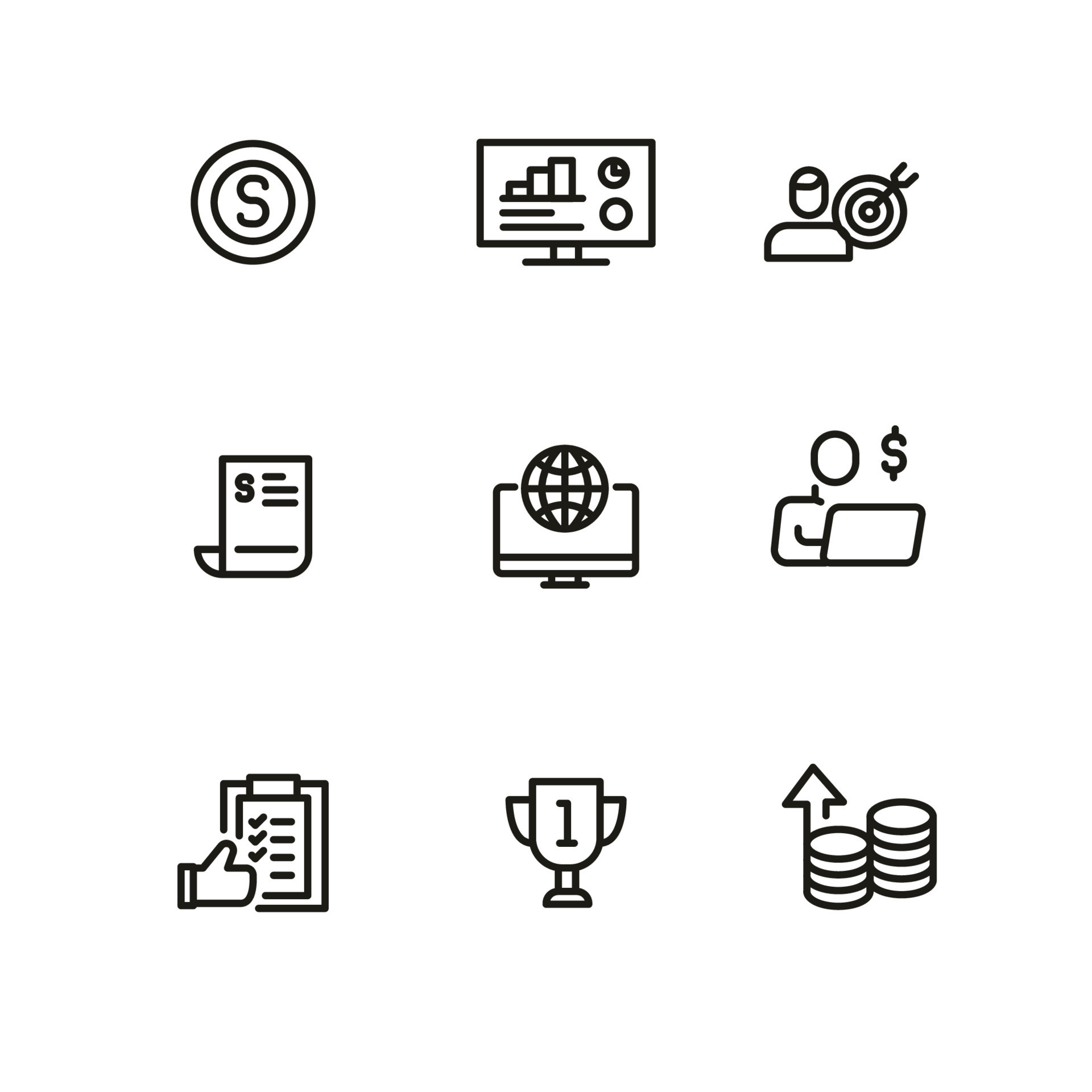 business, finance, management, icon set 24275140 Vector Art at Vecteezy
