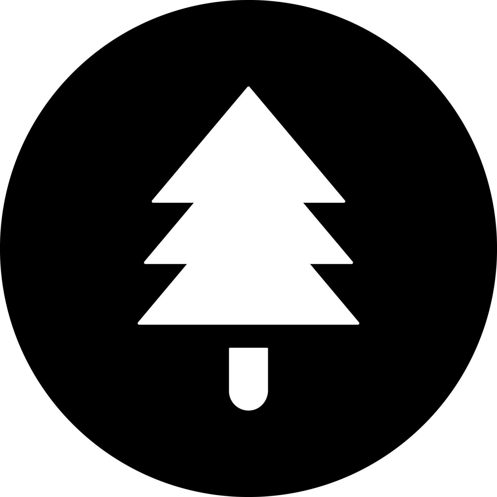 Black and White christmas tree icon in flat style. 24275616 Vector Art ...