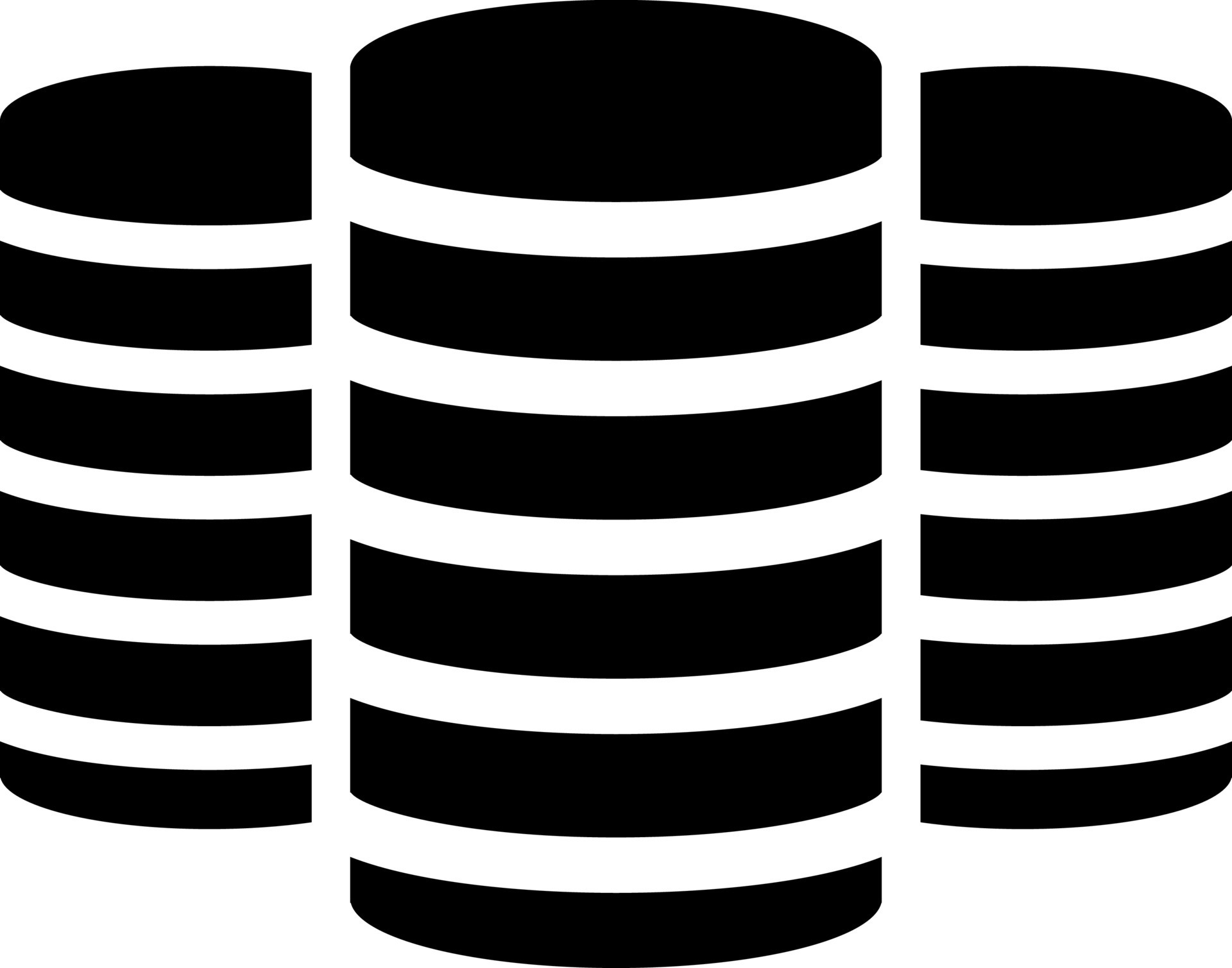 Flat style database center icon in Black and White color. 24275659 ...