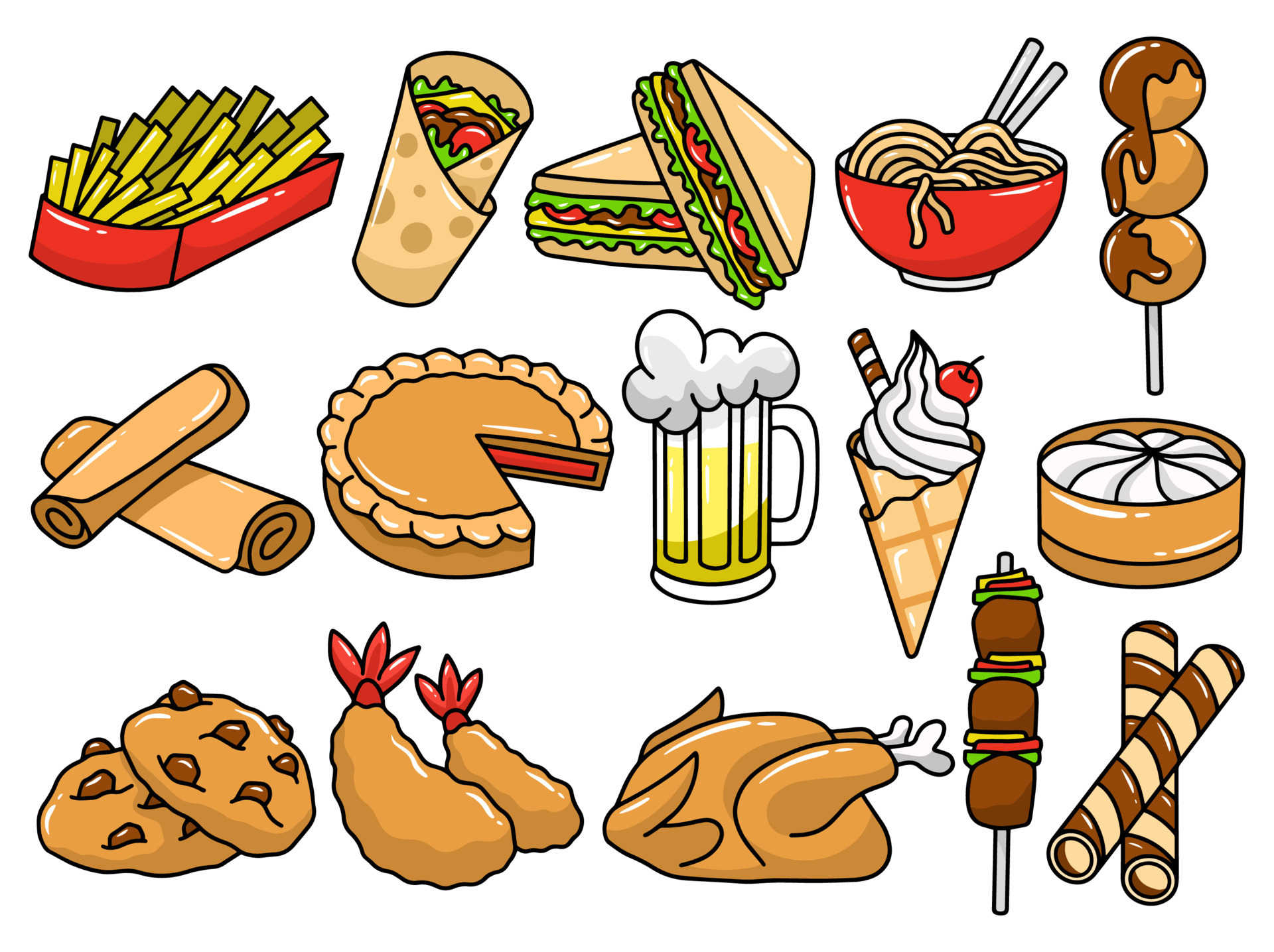 Hand Drawn Clip art Food Illustration 24276961 Vector Art at Vecteezy Hand Drawn Clip art Food Illustration 24276961 Vector Art at Vecteezy