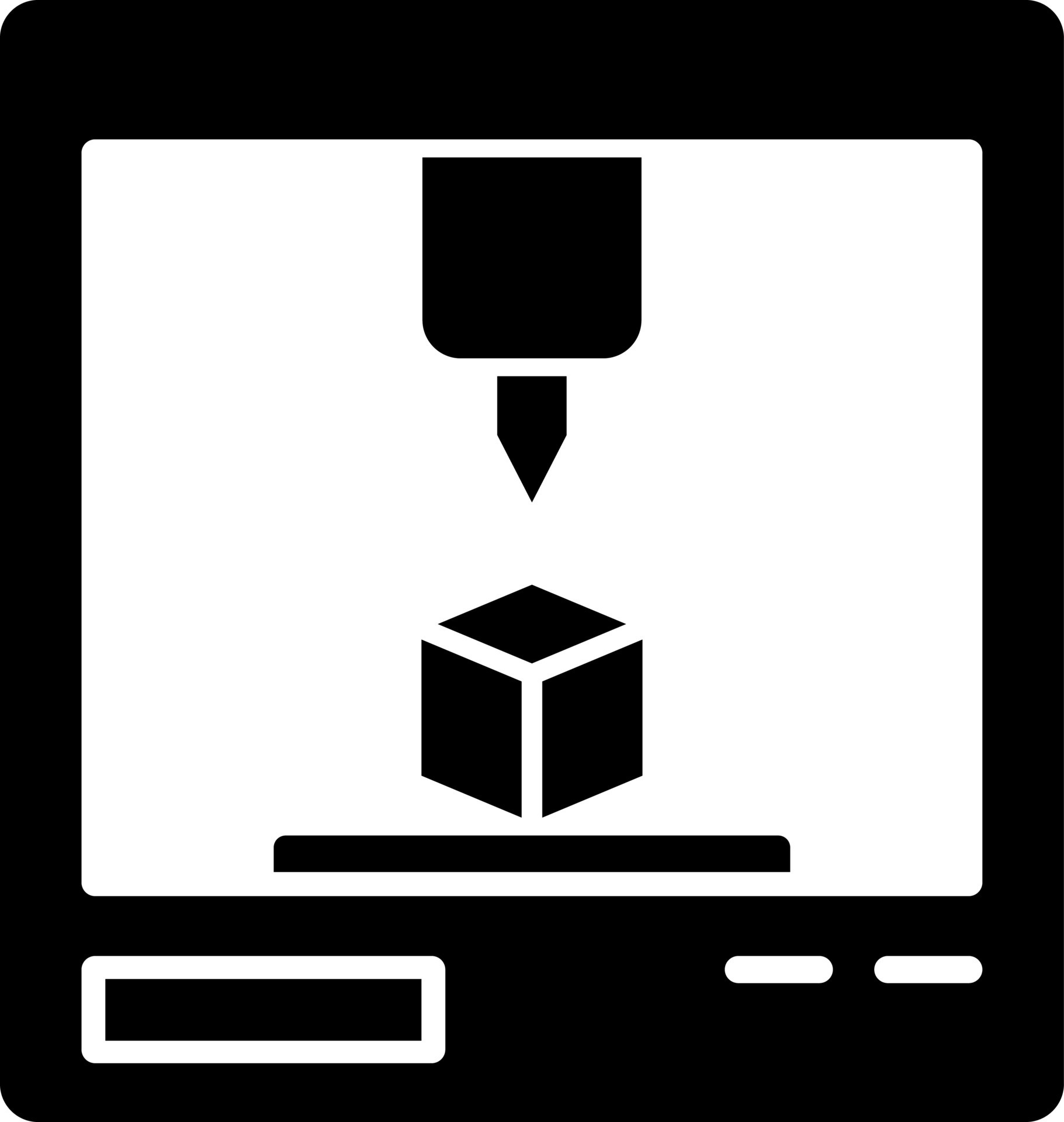 Black and White 3d printer icon in flat style. 24278822 Vector Art at ...