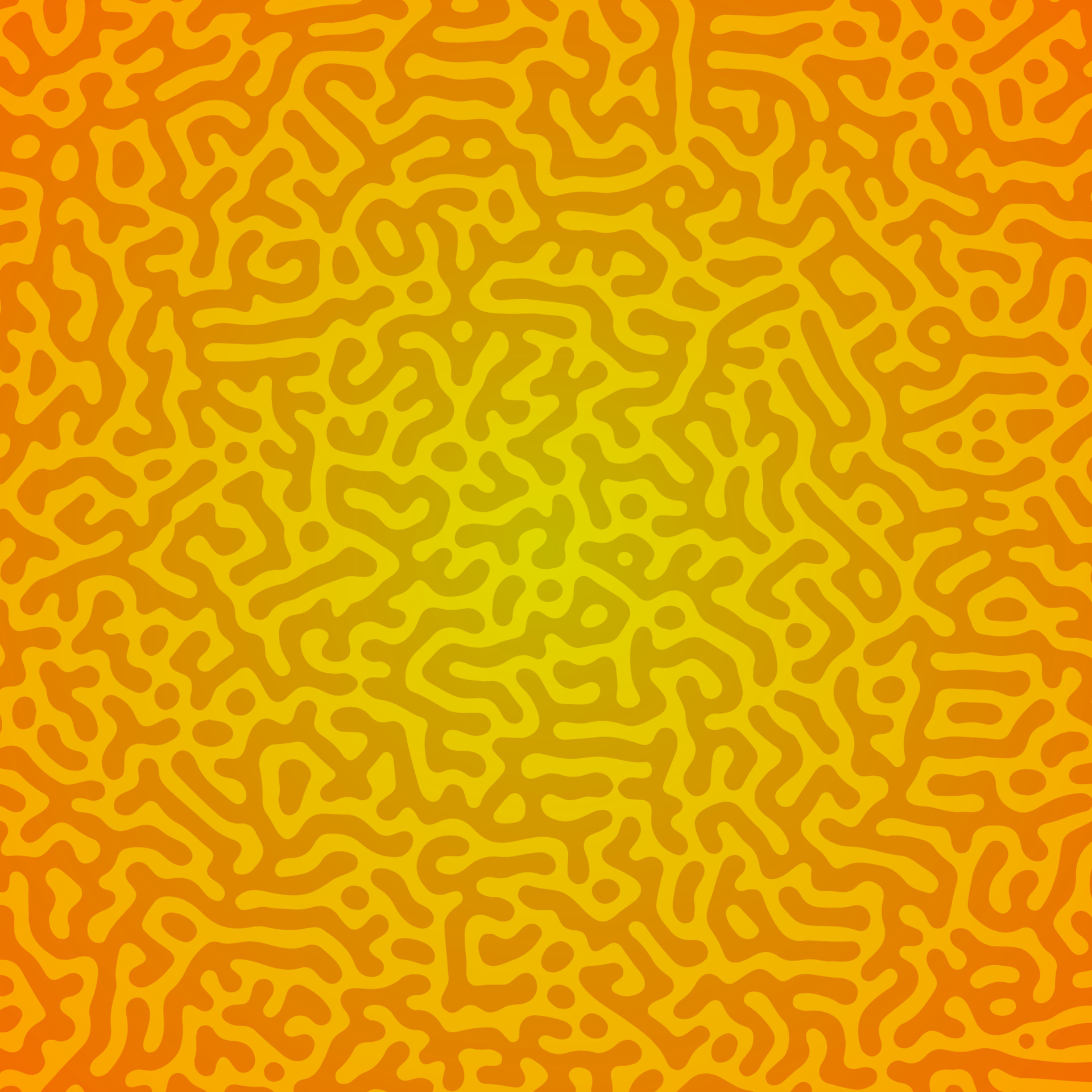 Yellow Turing Reaction Gradient Background Abstract Diffusion Pattern With Chaotic Shapes