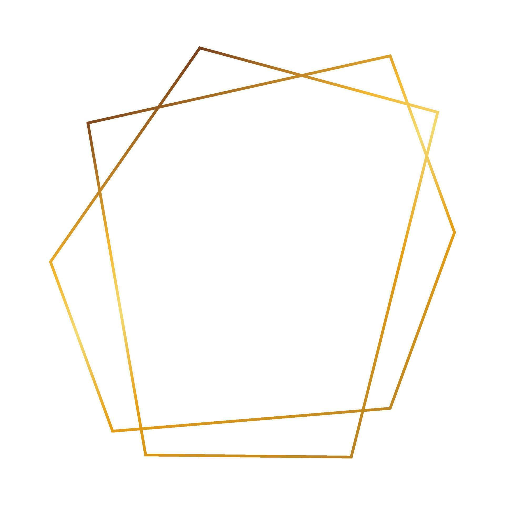 Gold geometric polygonal frame with shining effects isolated on white ...