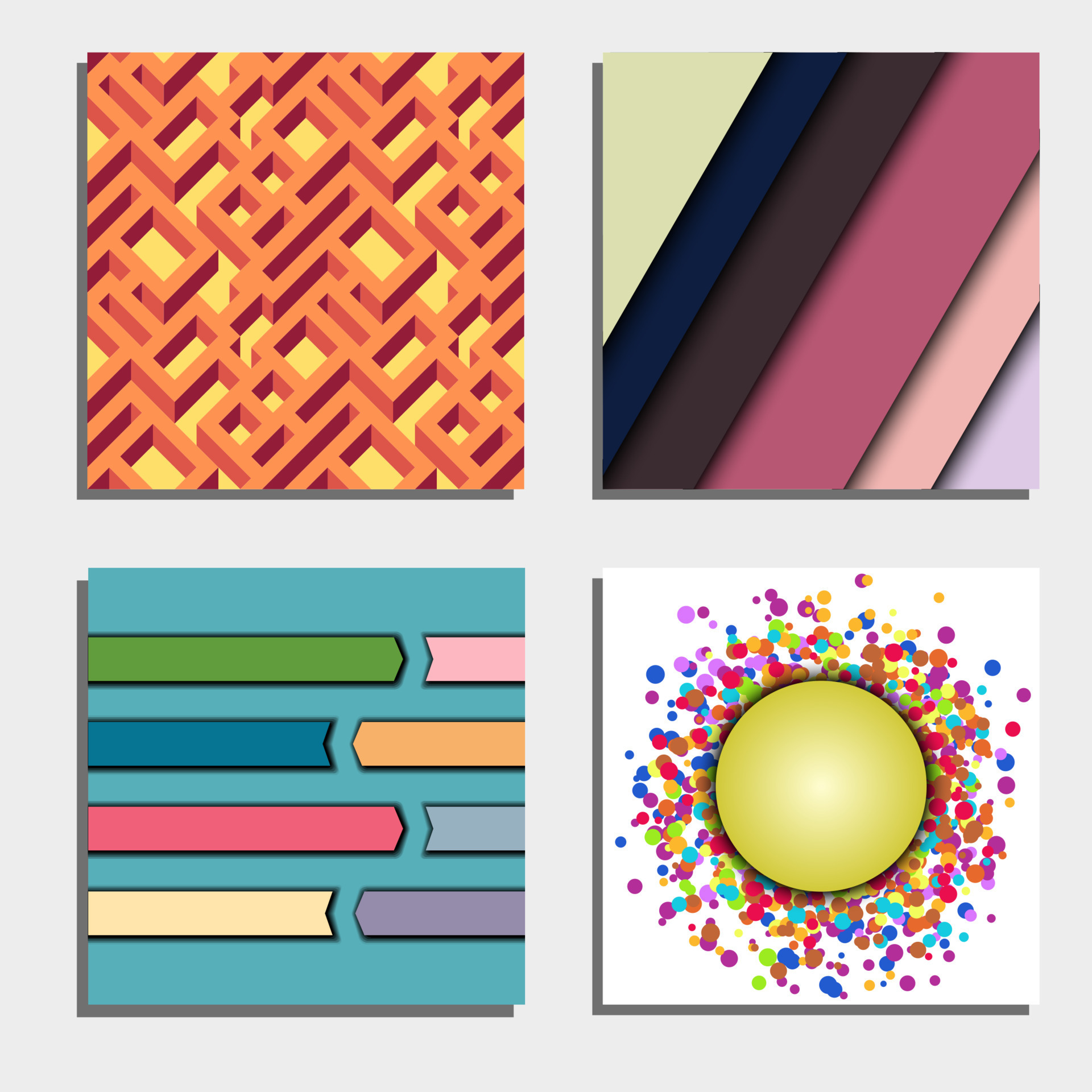 Set of four beautiful abstract backgrounds. Vector illustration ...
