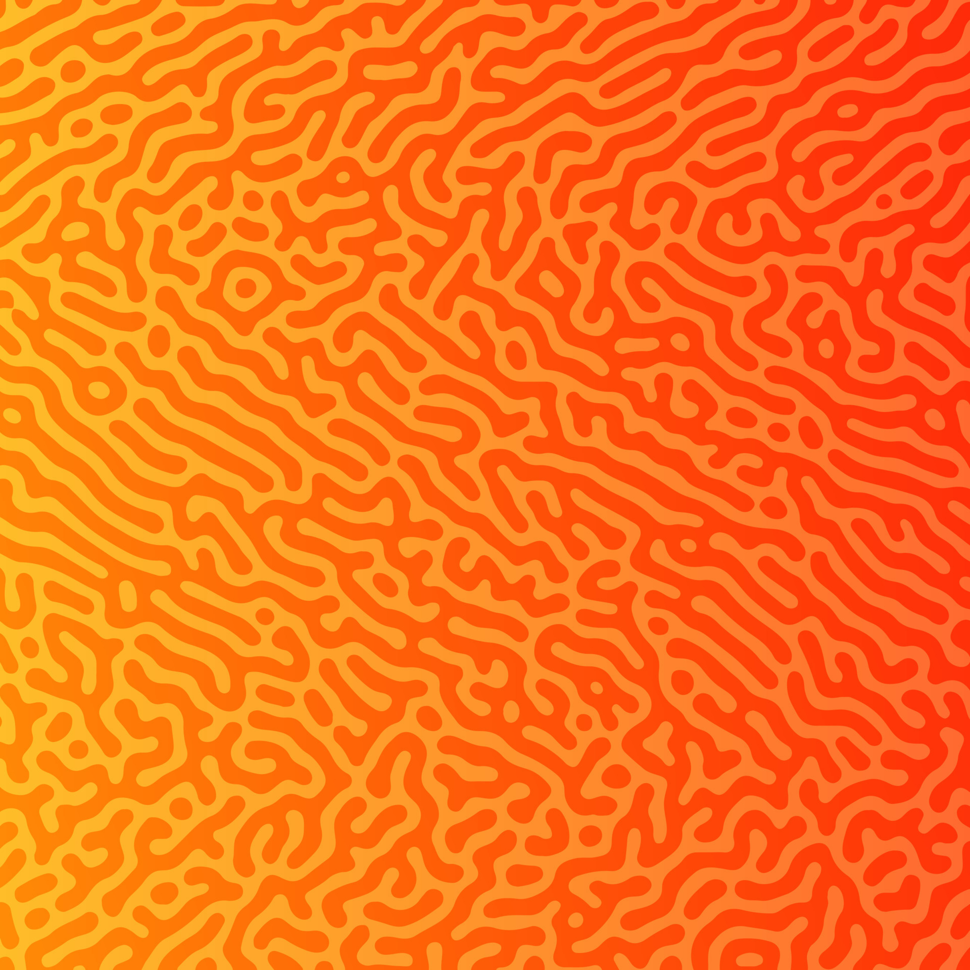 Orange Turing Reaction Gradient Background Abstract Diffusion Pattern With Chaotic Shapes
