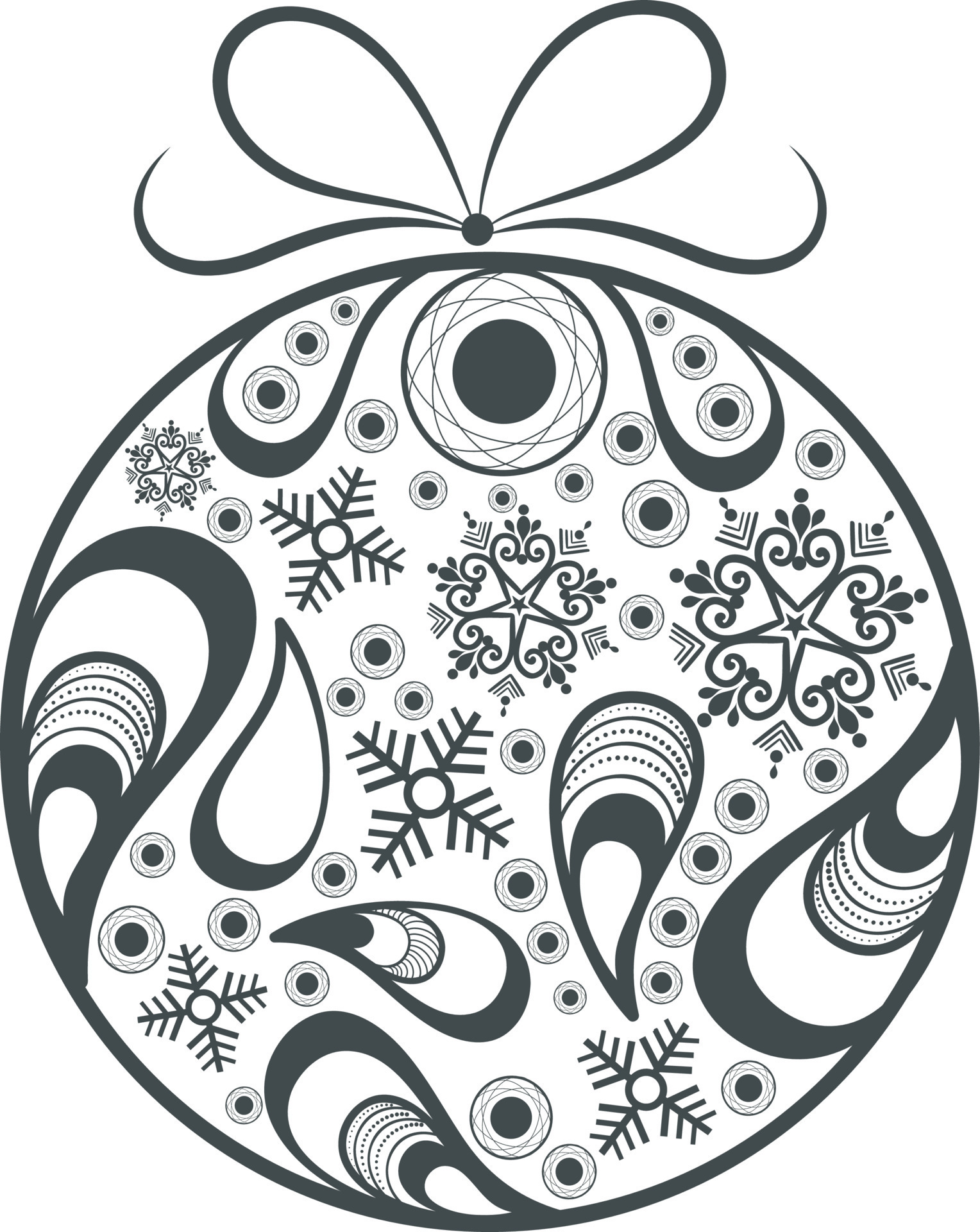 Hand drawn floral pattern decorated christmas ball . 24283113 Vector ... Hand drawn floral pattern decorated christmas ball . 24283113 Vector ...