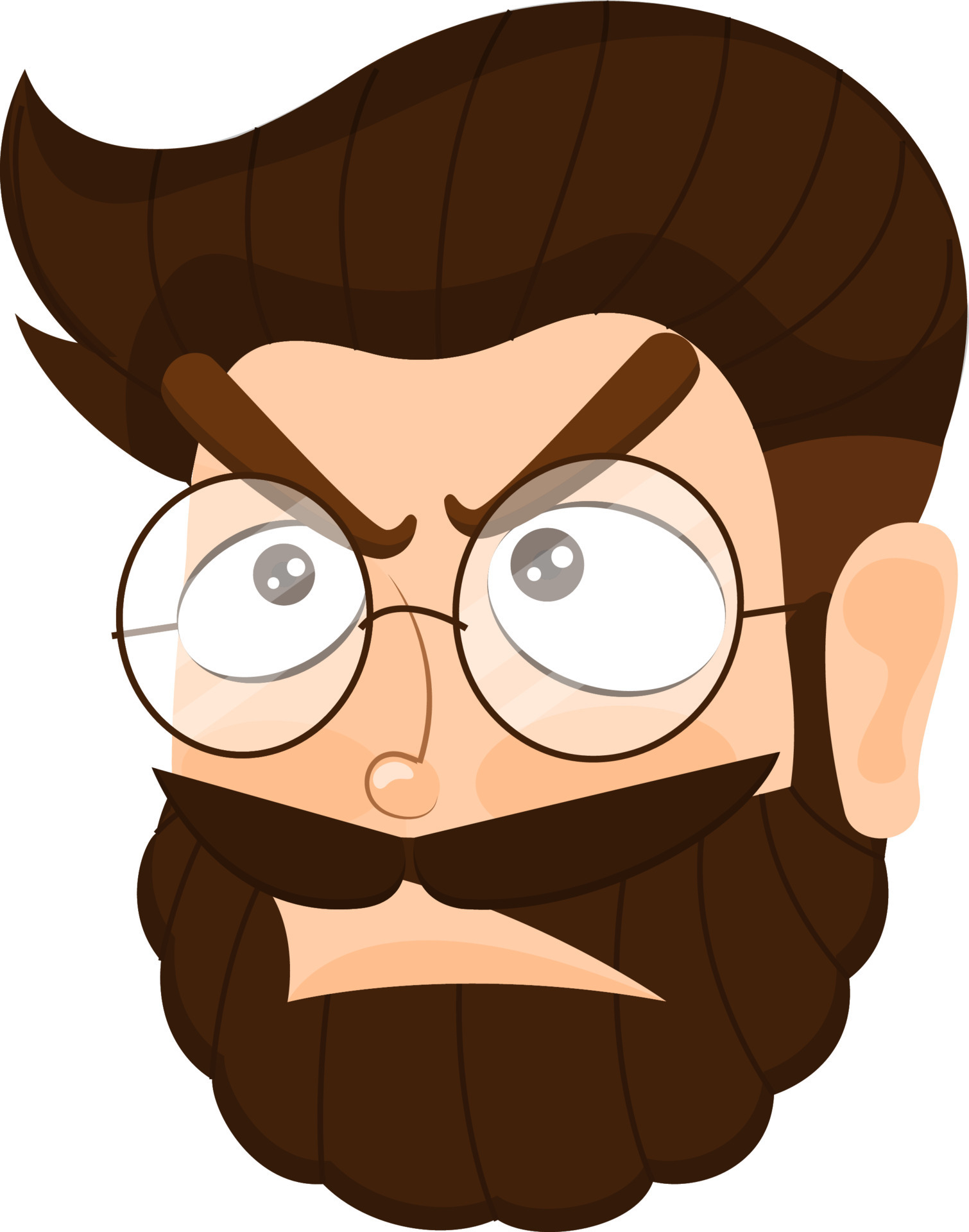 Angry man character wearing eyeglasses. 24287910 Vector Art at Vecteezy