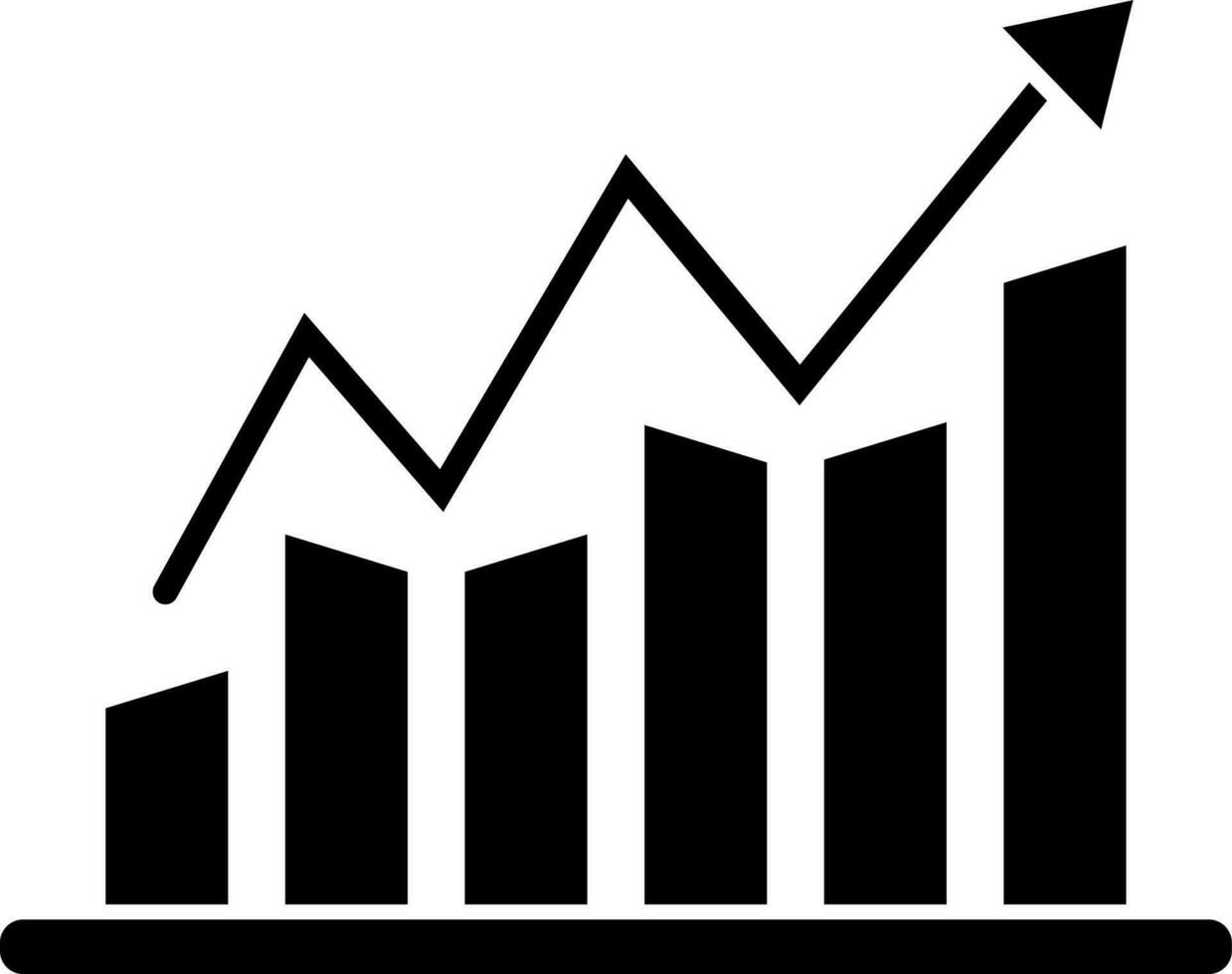 Black and White graph icon in glyph style. 24289069 Vector Art at Vecteezy