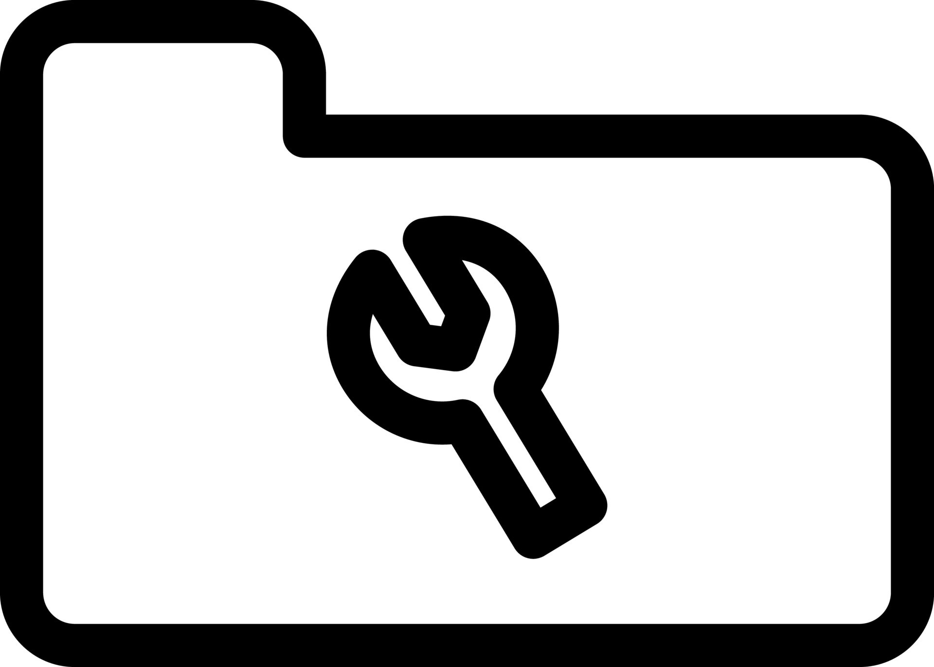 Line art File Folder Setting icon in flat style. 24291484 Vector Art at ...