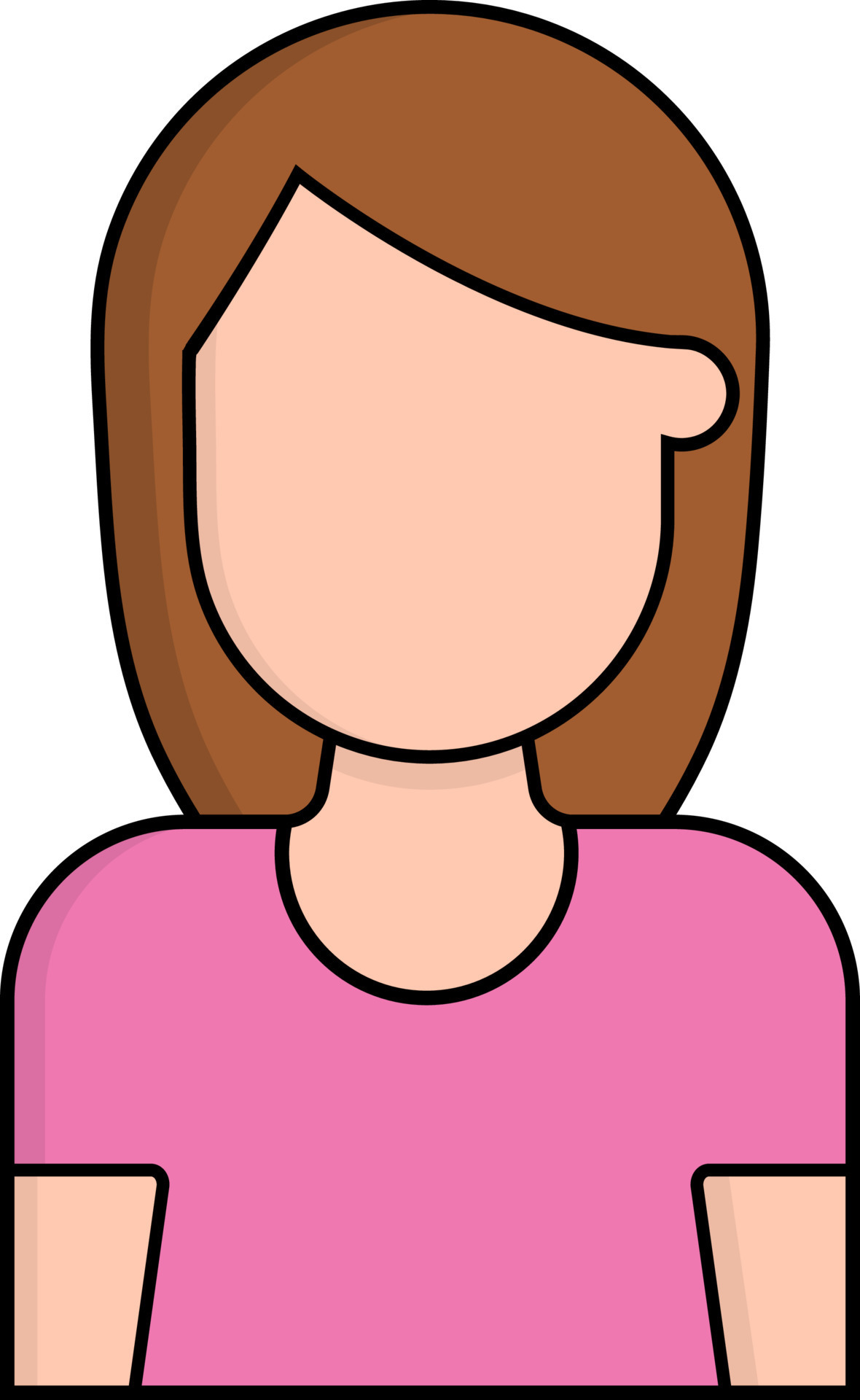 Faceless Cartoon Woman Character Icon Or Symbol 24291487 Vector Art At Vecteezy