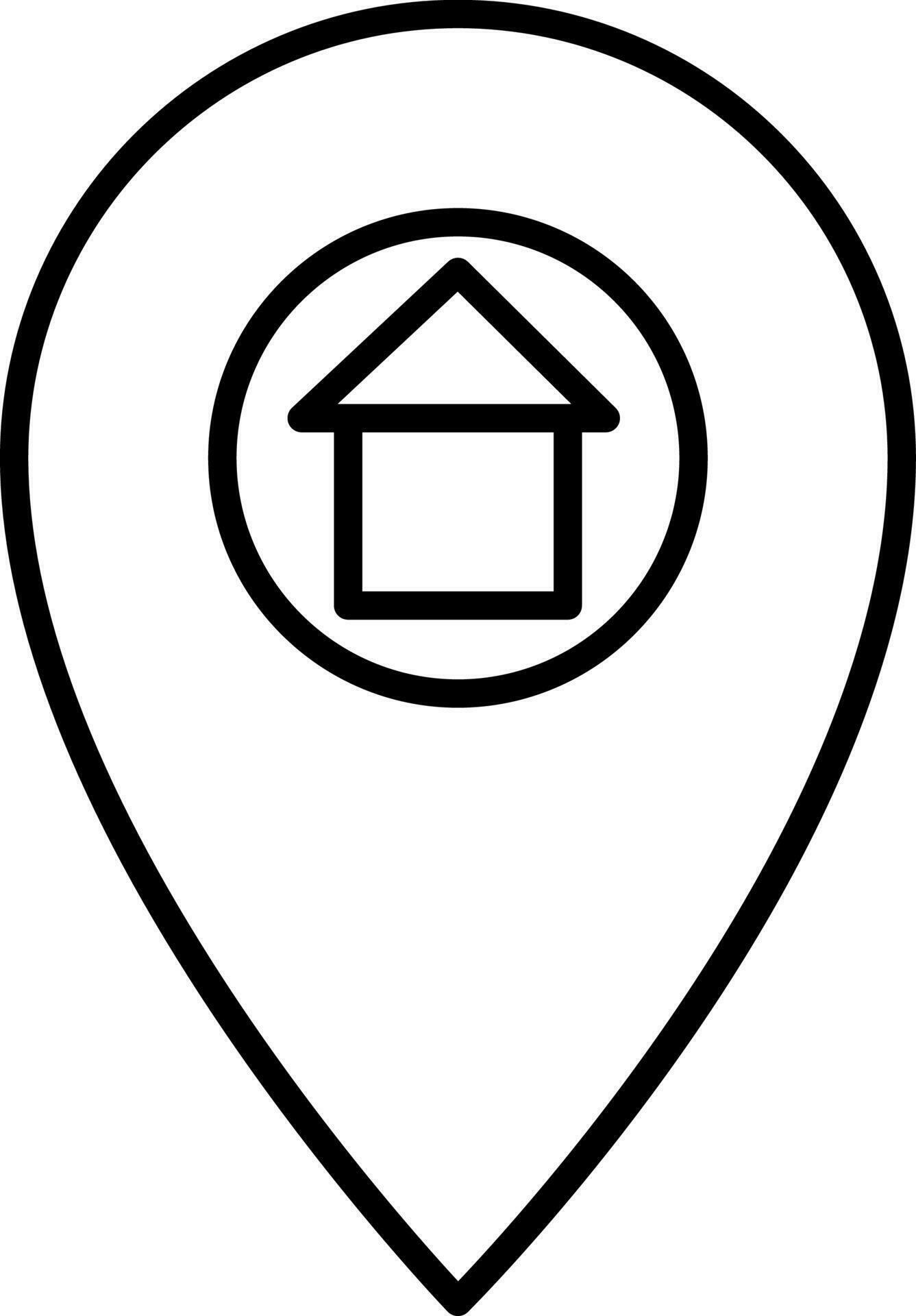 House location pointer icon in line art. 24291750 Vector Art at Vecteezy