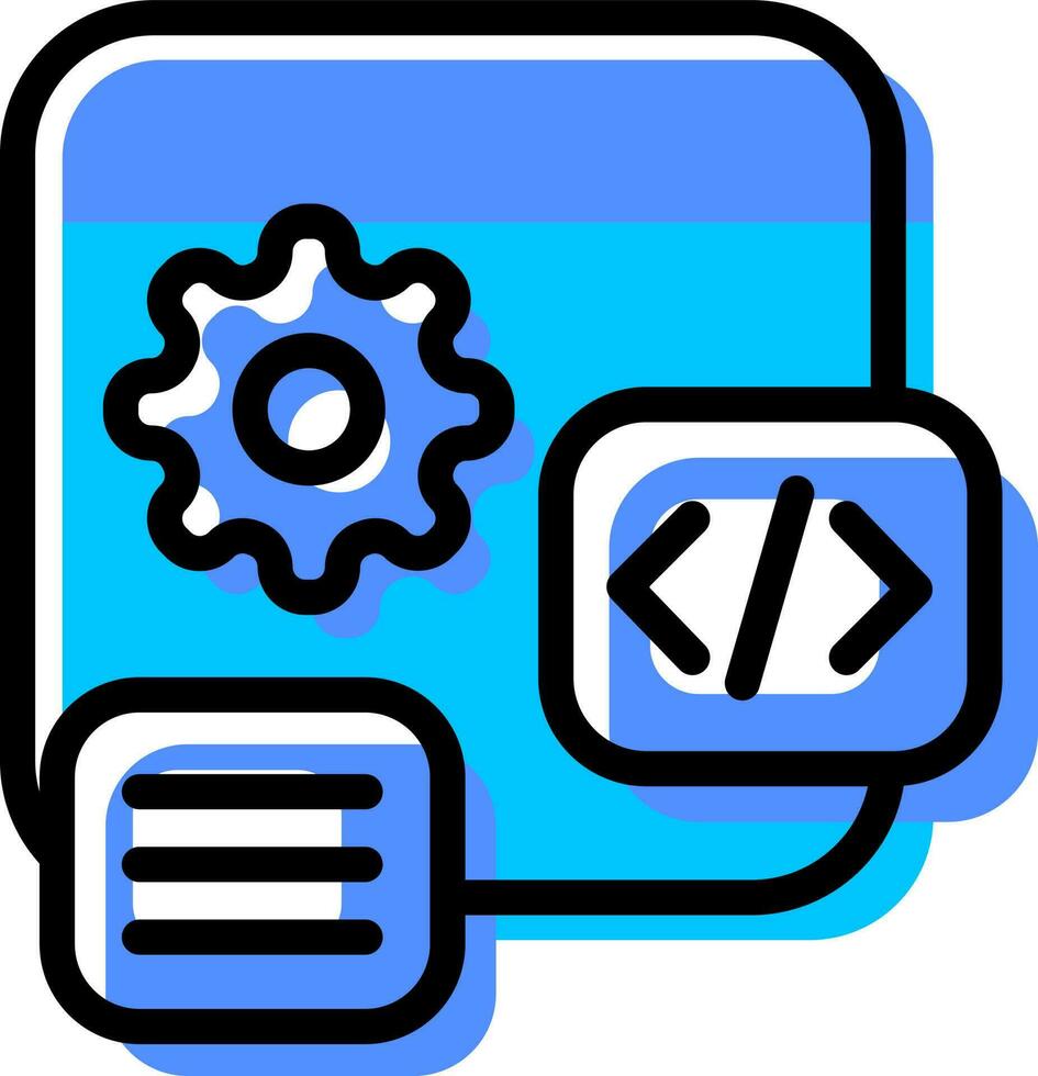 Setting Web Coding or Programming icon in blue and black color. 24293158 Vector Art at Vecteezy