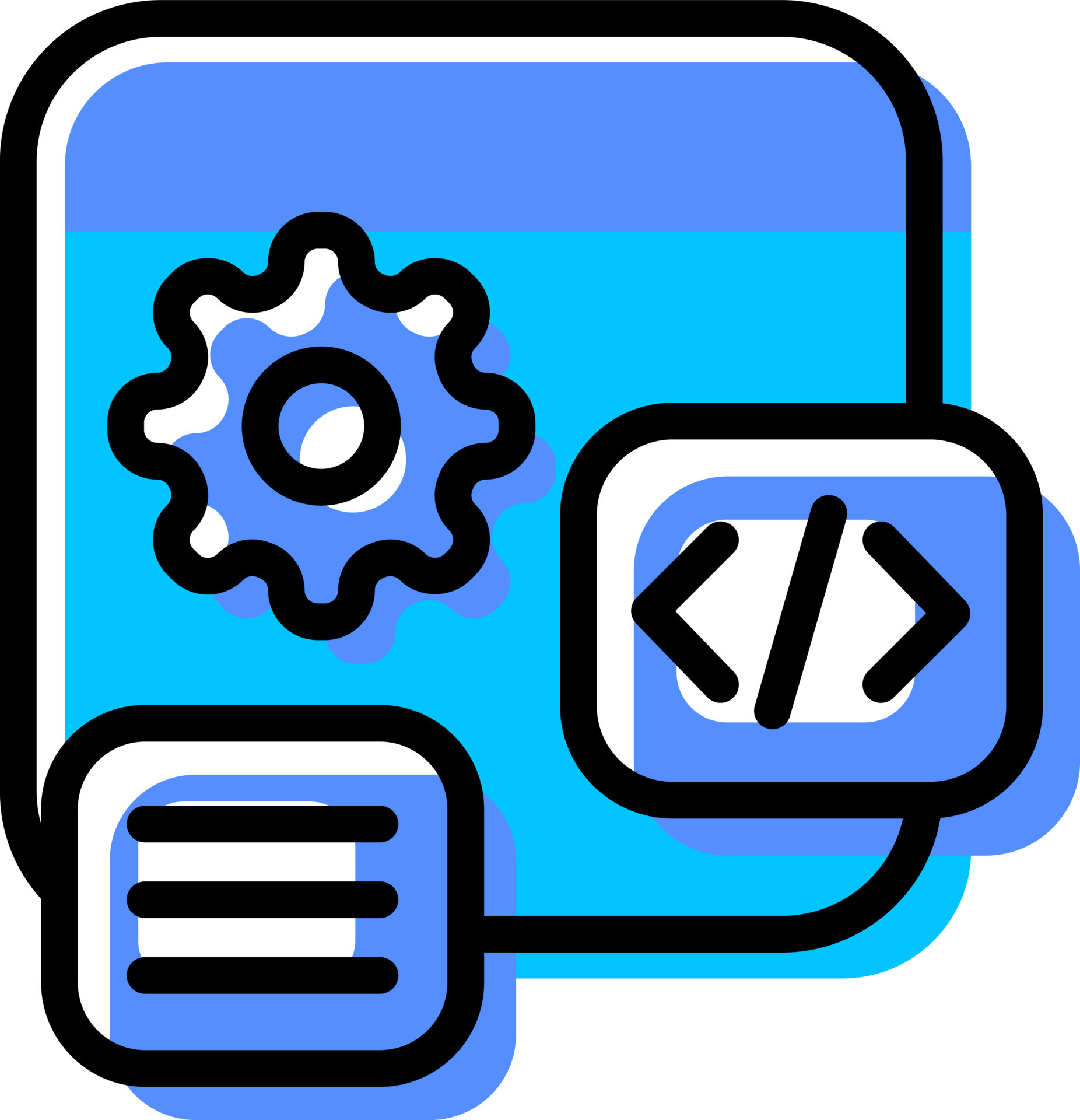 Setting Web Coding Or Programming Icon In Blue And Black Color 24293158 Vector Art At Vecteezy