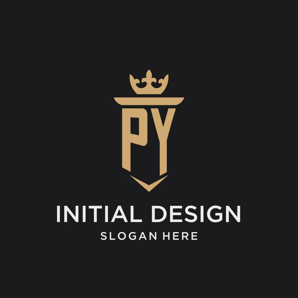 PY monogram with medieval style, luxury and elegant initial logo design 24295256 Vector Art at ...