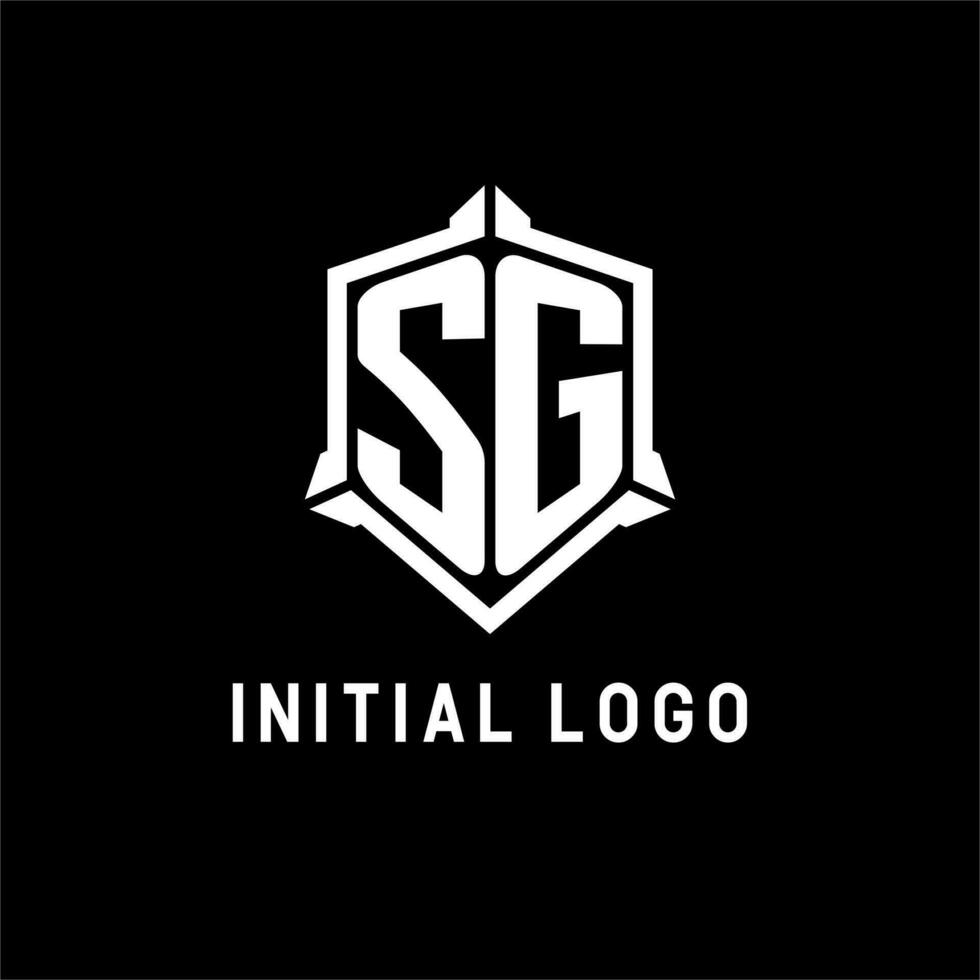 Sg Logo Initial With Shield Shape Design Style 24295307 Vector Art At Vecteezy