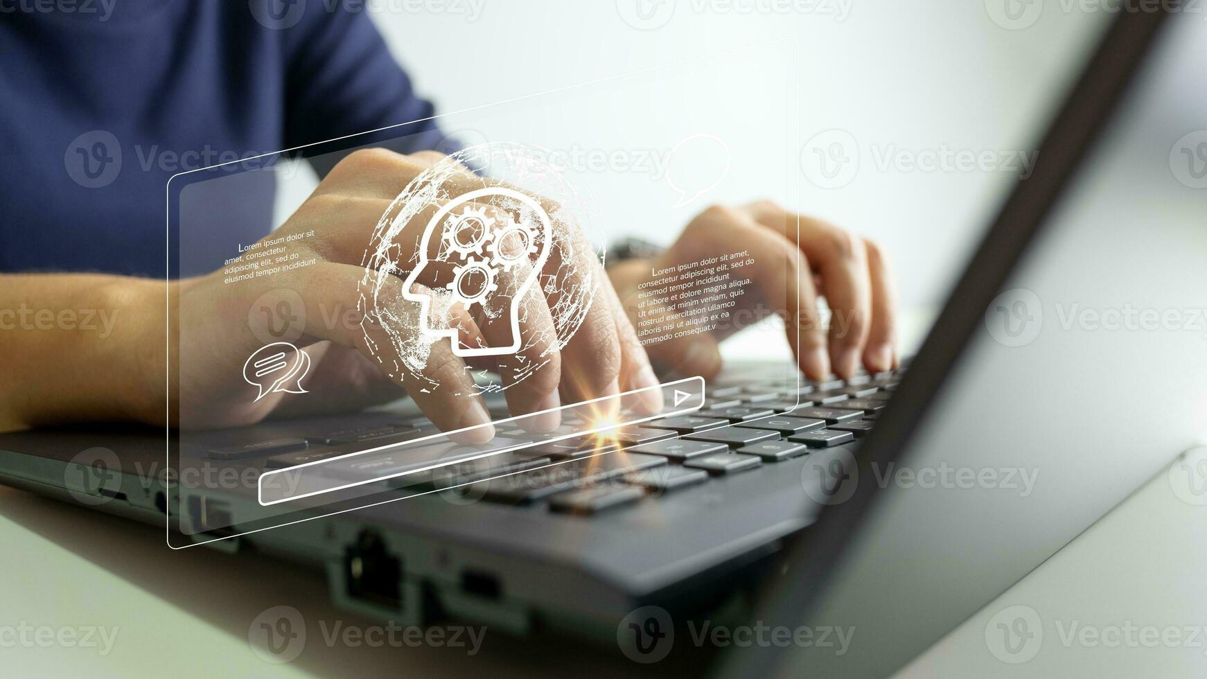 ai tecnología, artificial inteligencia, chatbot charla y hablar con ai, utilizando ordenador ...