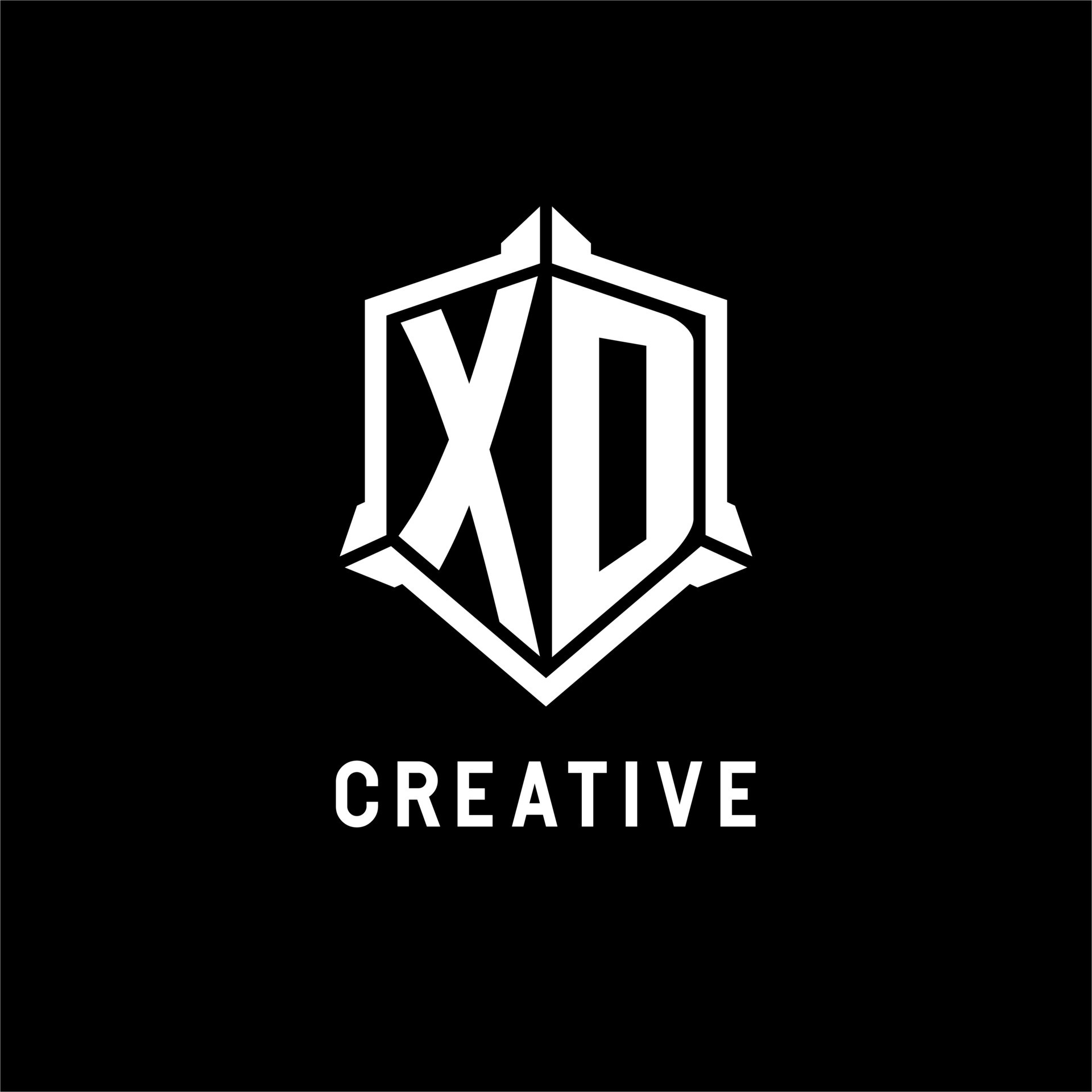 Xd Logo Initial With Shield Shape Design Style 24301498 Vector Art At Vecteezy