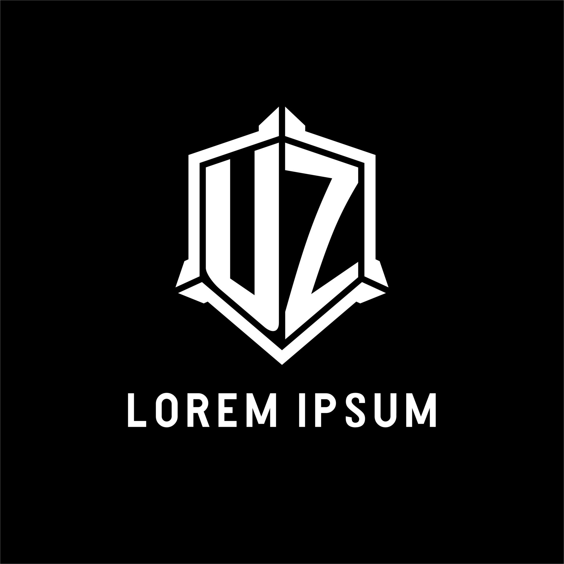 UZ logo initial with shield shape design style 24301501 Vector Art at Vecteezy