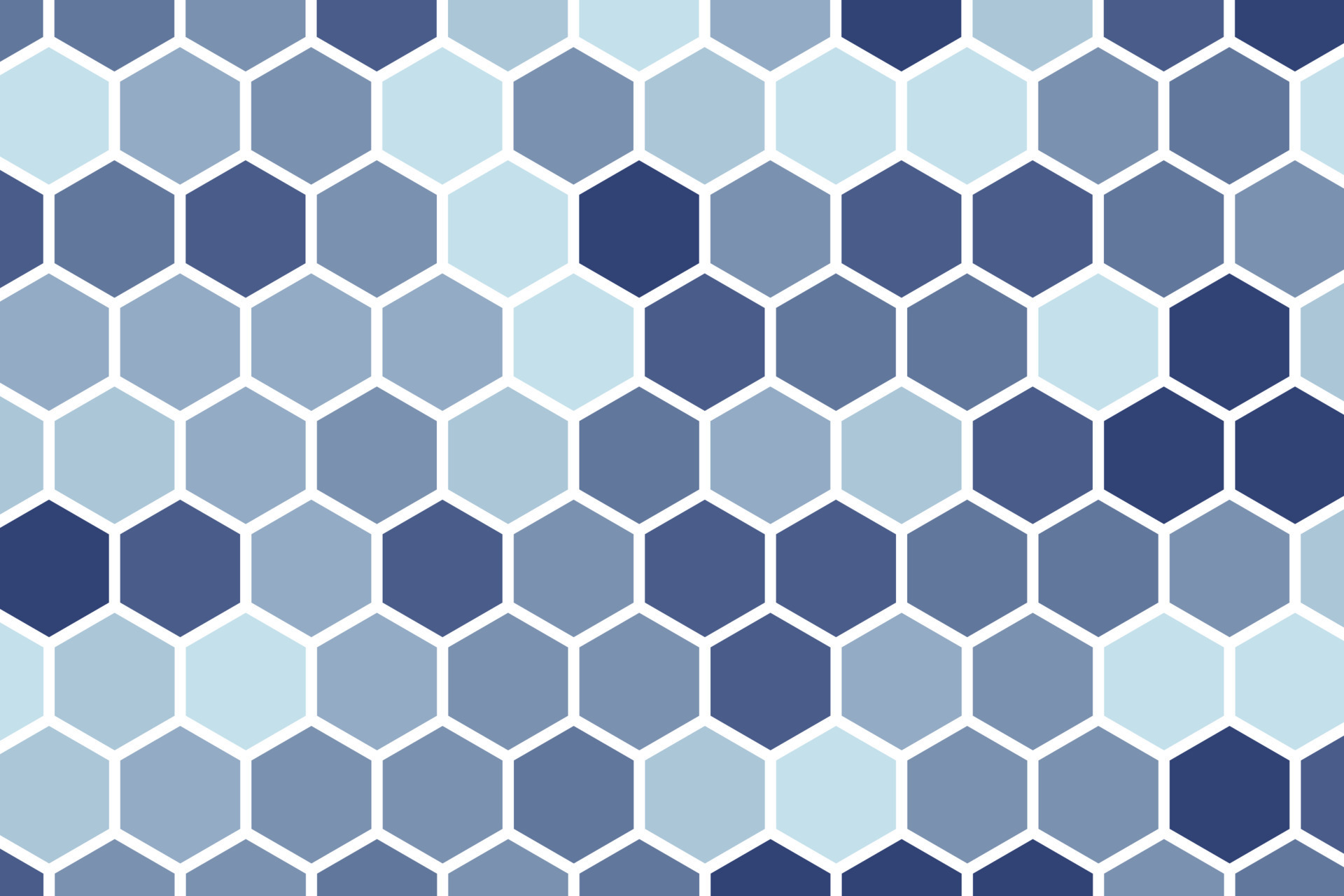 Blue honeycomb seamless pattern. Hexagon structure vector background. Geometric hive cell grid ...