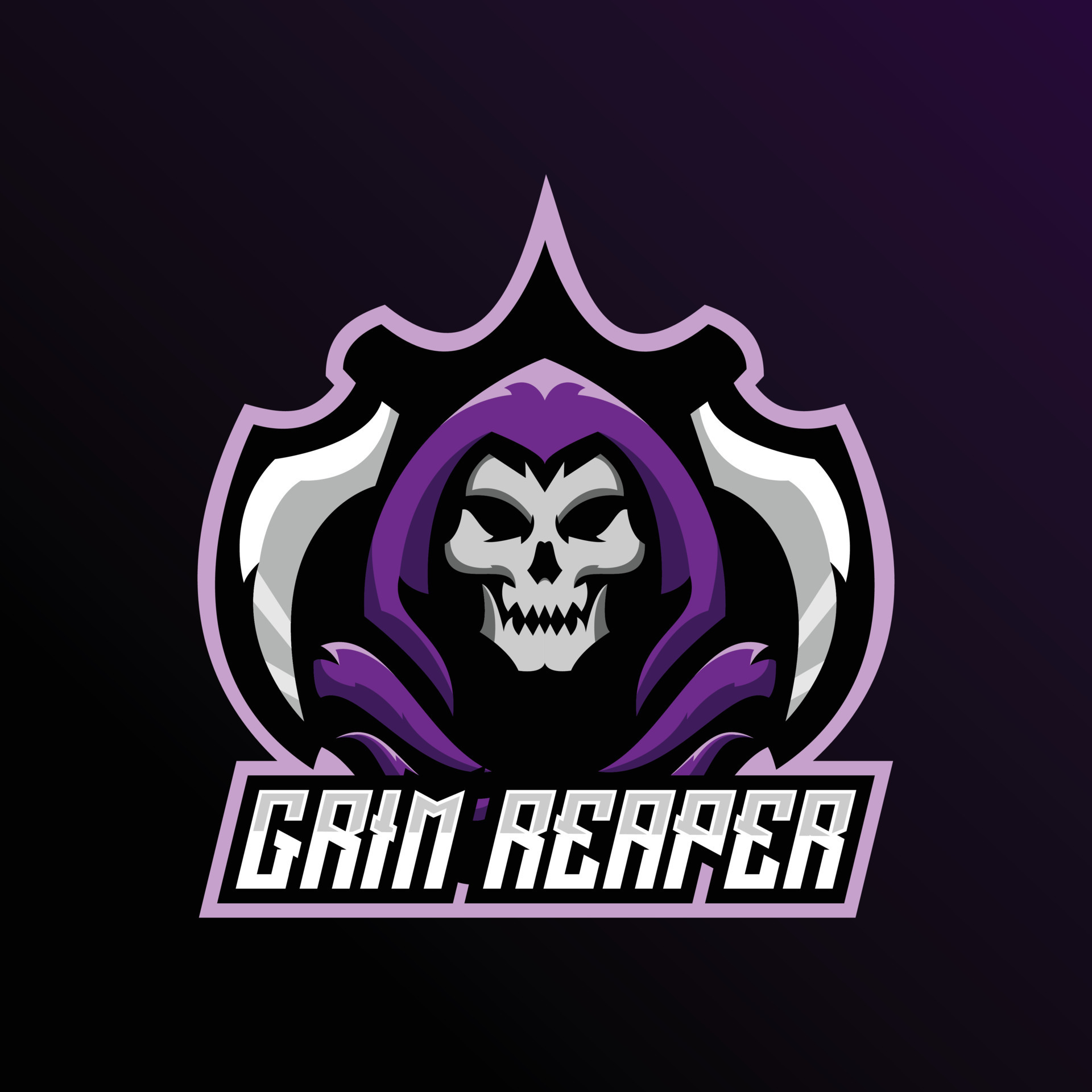 Grim Reaper Logo Design Esport Team 24306946 Vector Art At Vecteezy