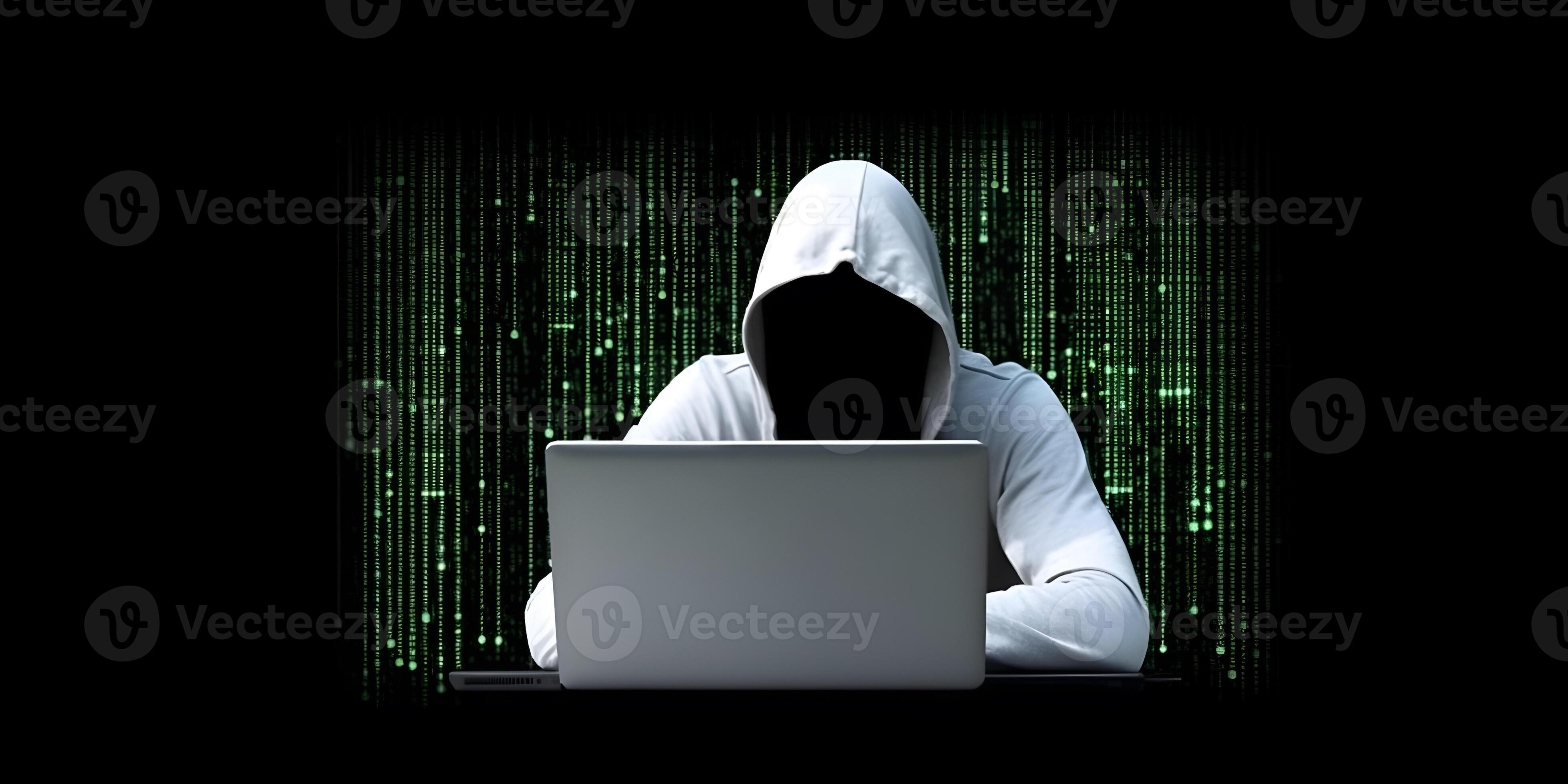 Anonymous Hacker With Laptop Concept Of Dark Web Hacking