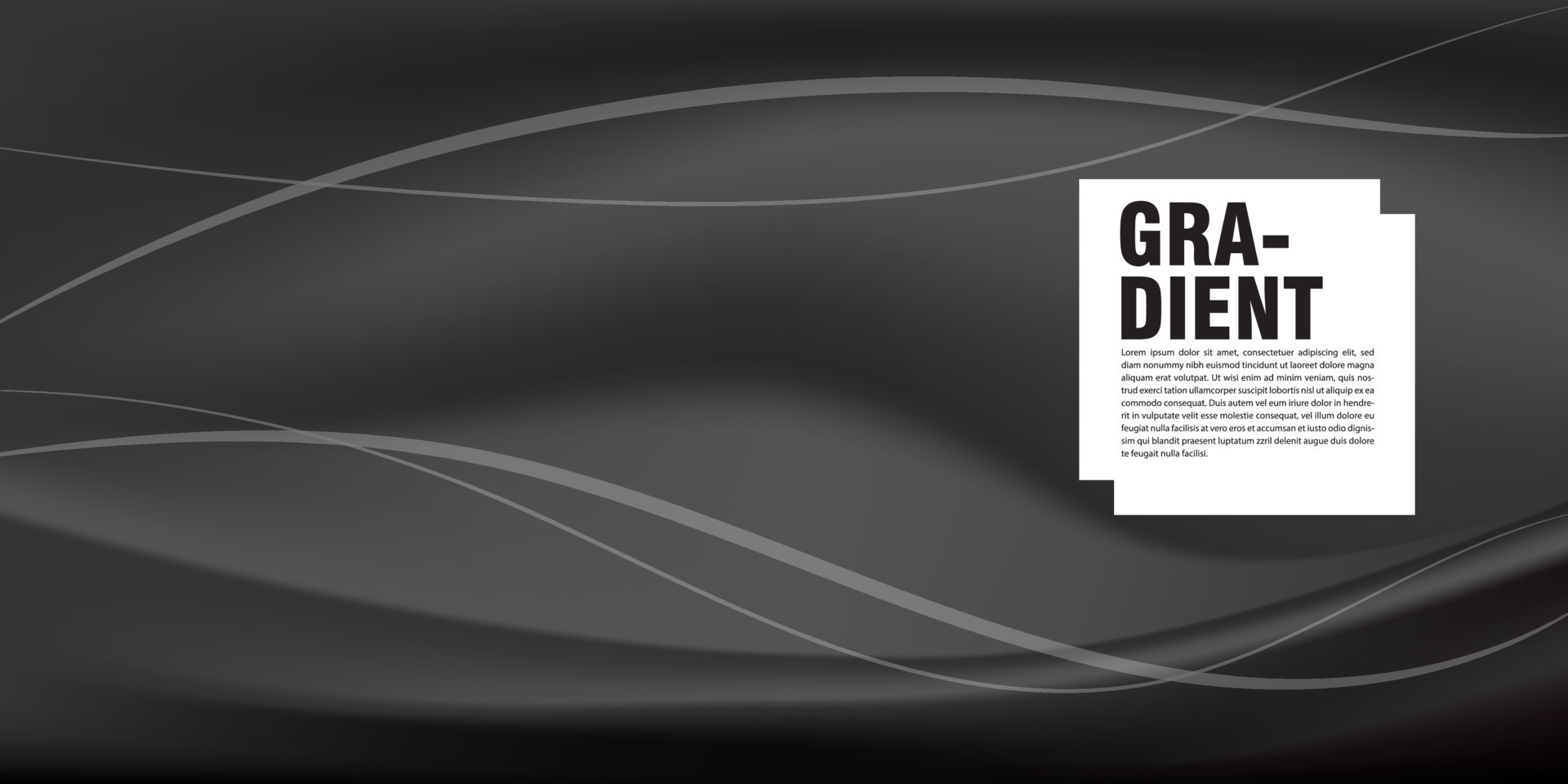 Abstract Background Smooth Black Gradient Mesh Wave Design Soft Background Template Vector