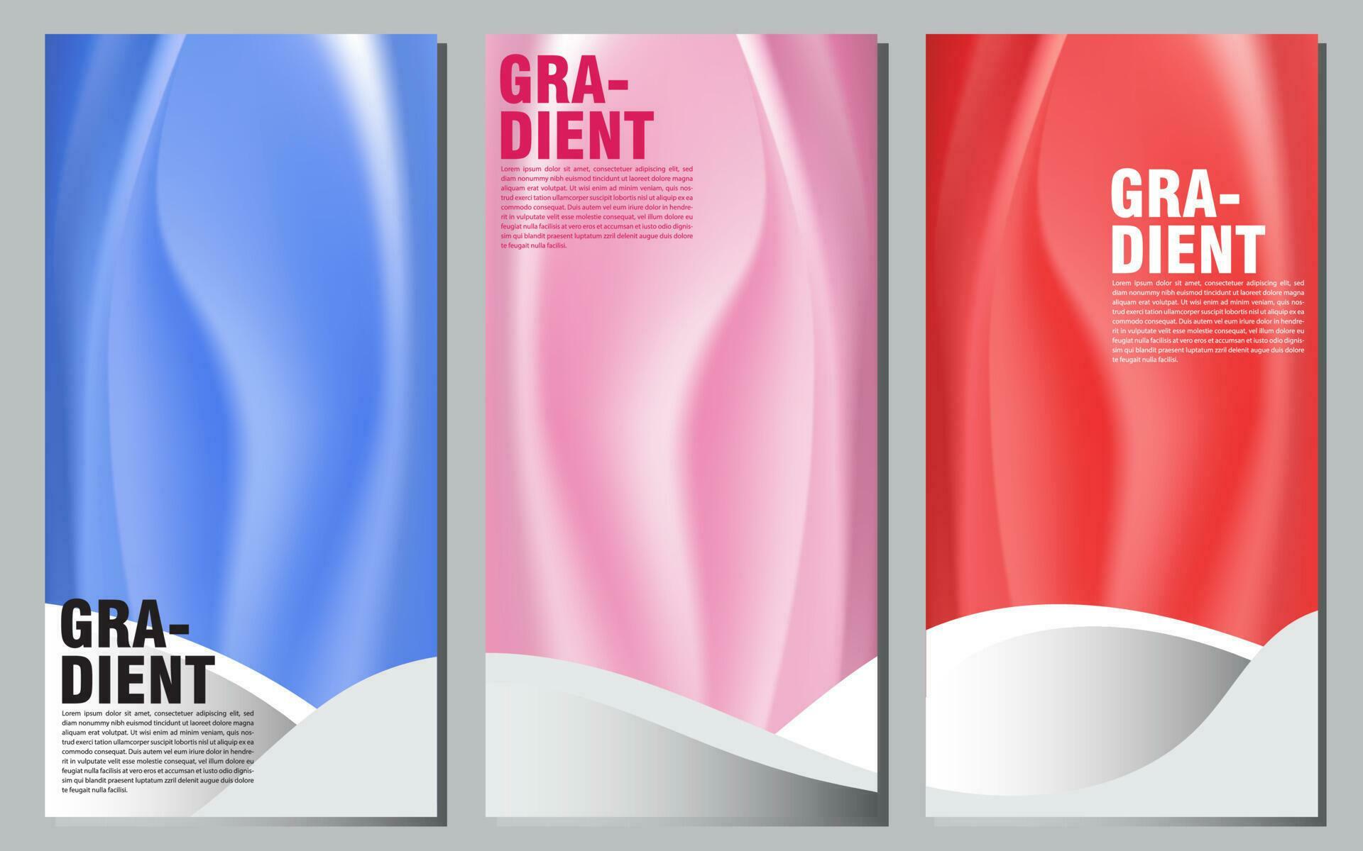 Set Abstract Background Smooth Gradient Mesh Wave Design. Banner Template Vector 24307401 Vector ...