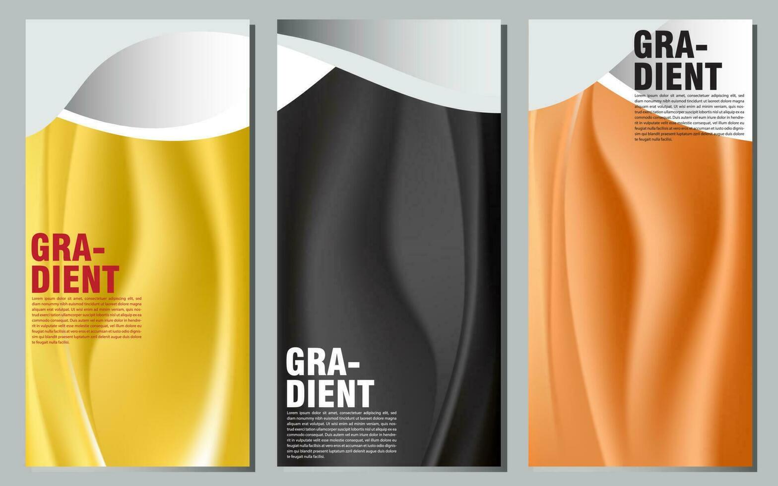 Set Abstract Background Smooth Gradient Mesh Wave Design. Banner Template Vector 24307413 Vector ...