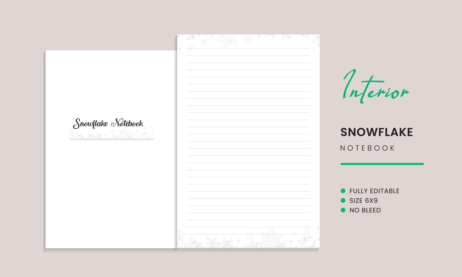 Snowflake Notebook Interior Template 24316725 Vector Art at Vecteezy