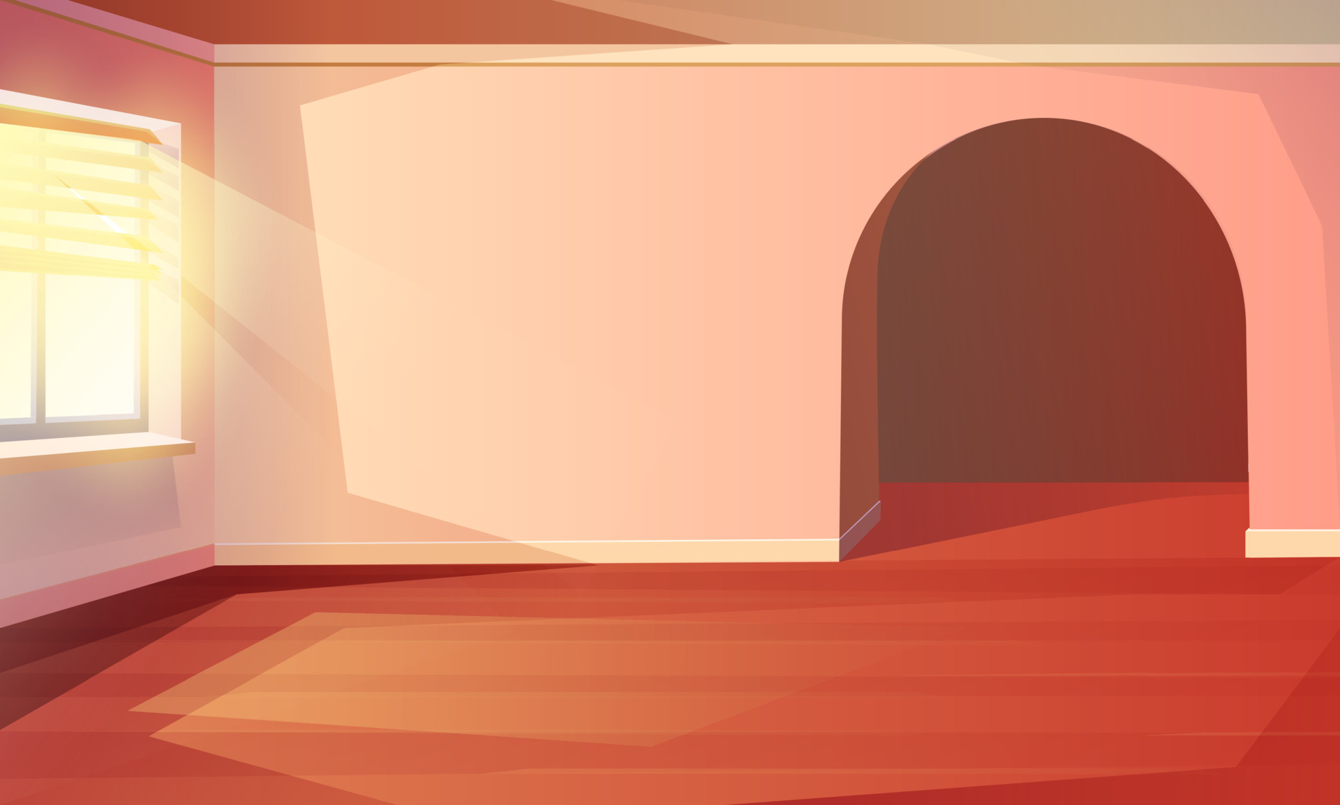 Cartoon style empty room. Living room, kitchen or hotel room with ... Cartoon style empty room. Living room, kitchen or hotel room with ...