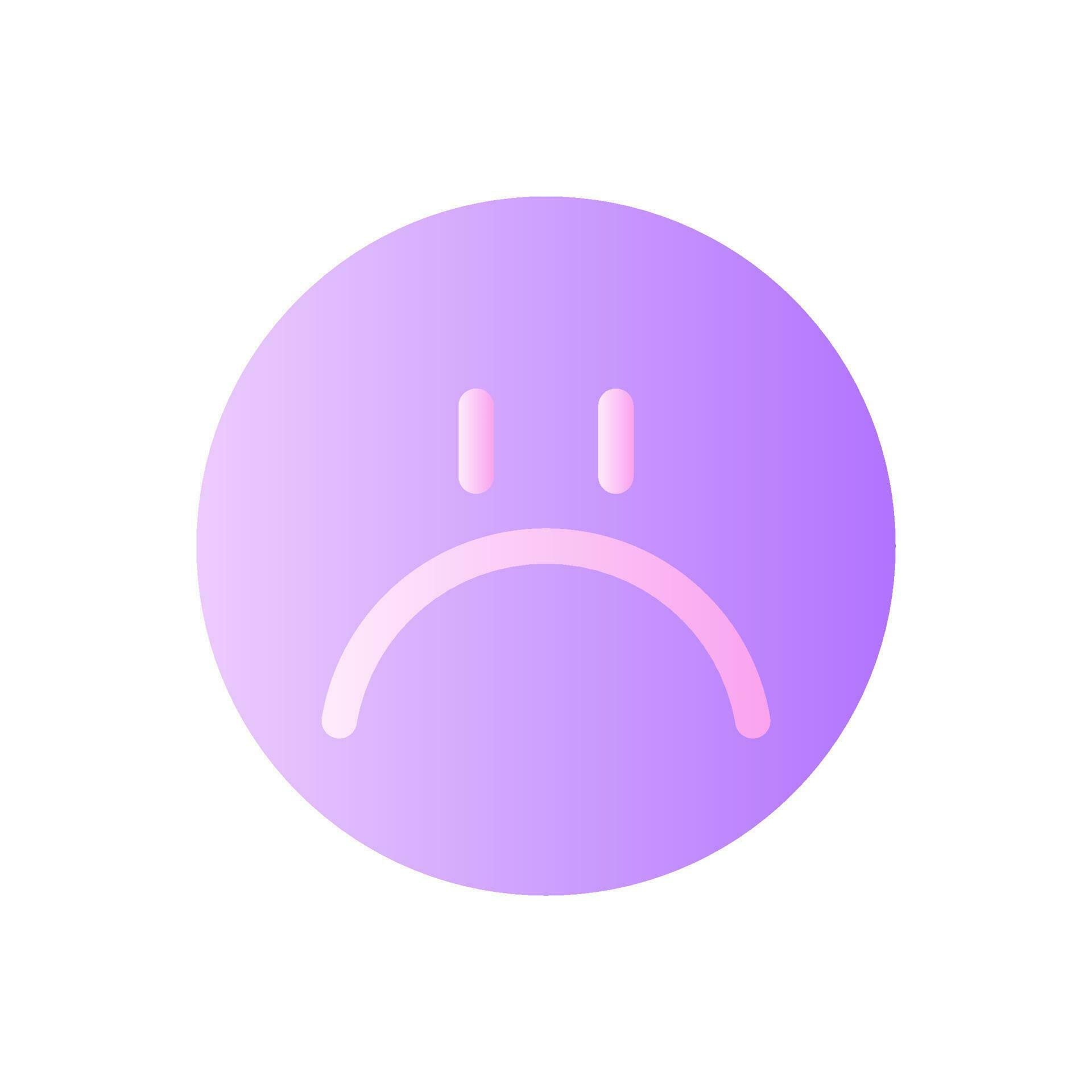 Sad face flat gradient two-color ui icon. Feelings expression. Negative feedback. Unsatisfied ...