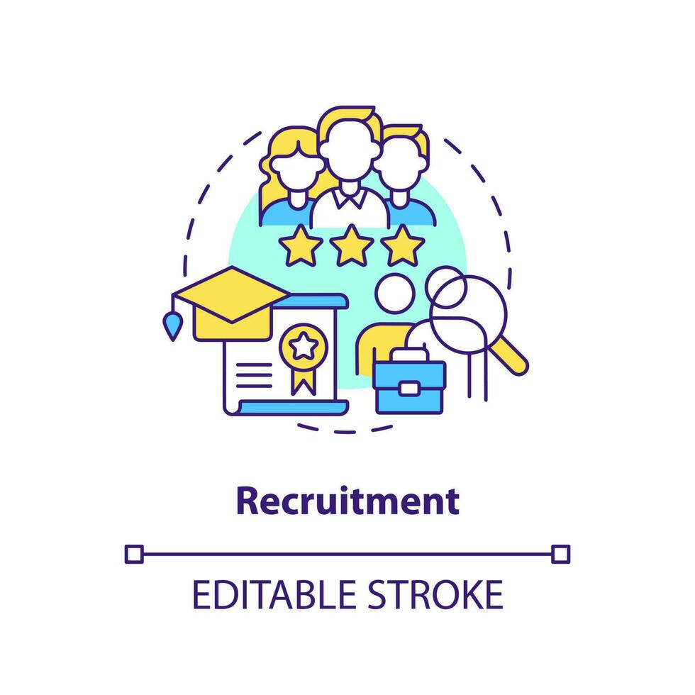 Recruitment concept icon. Talent search. Employment agency. Human resource. Talent management ...
