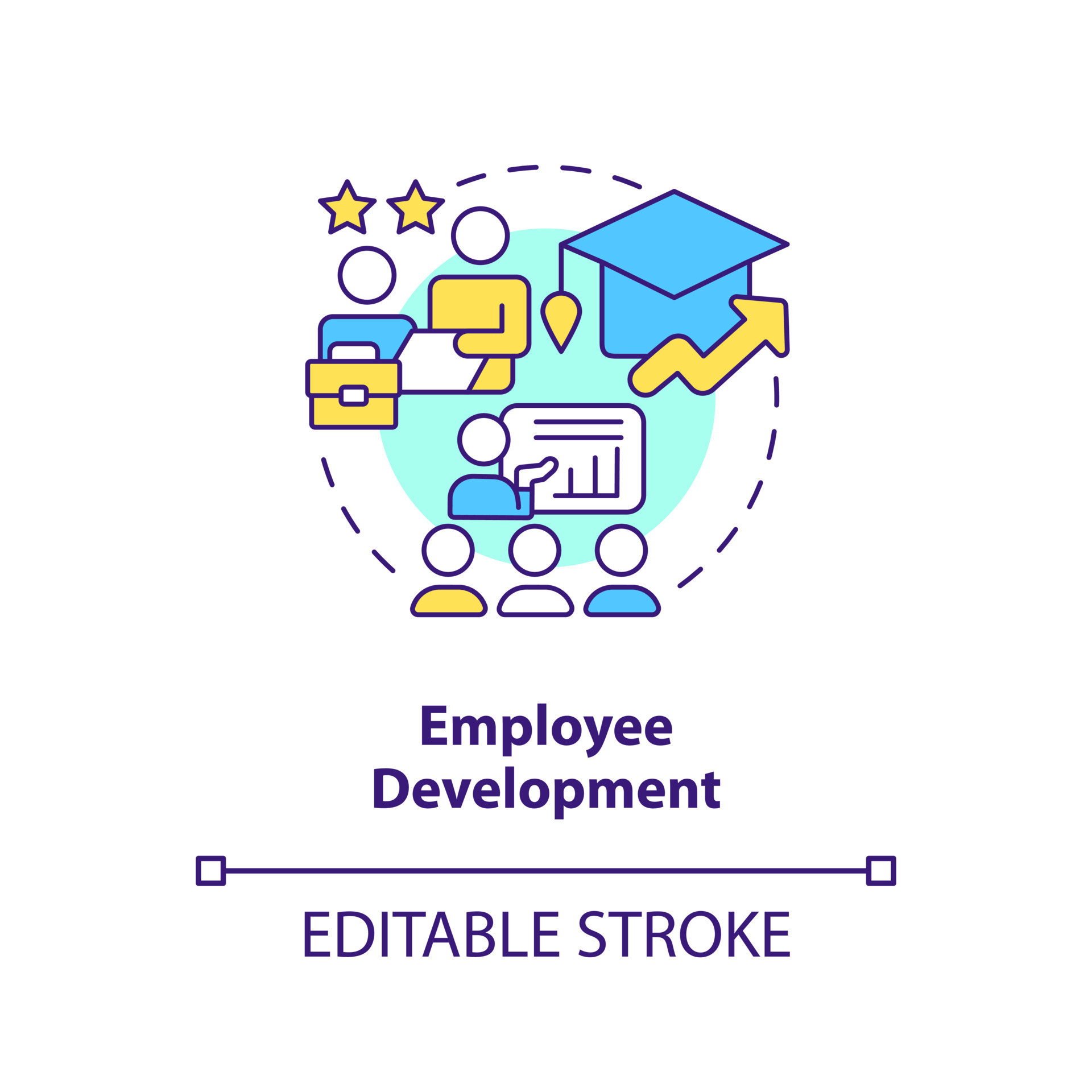 Employee development concept icon. Professional growth. Team success ...