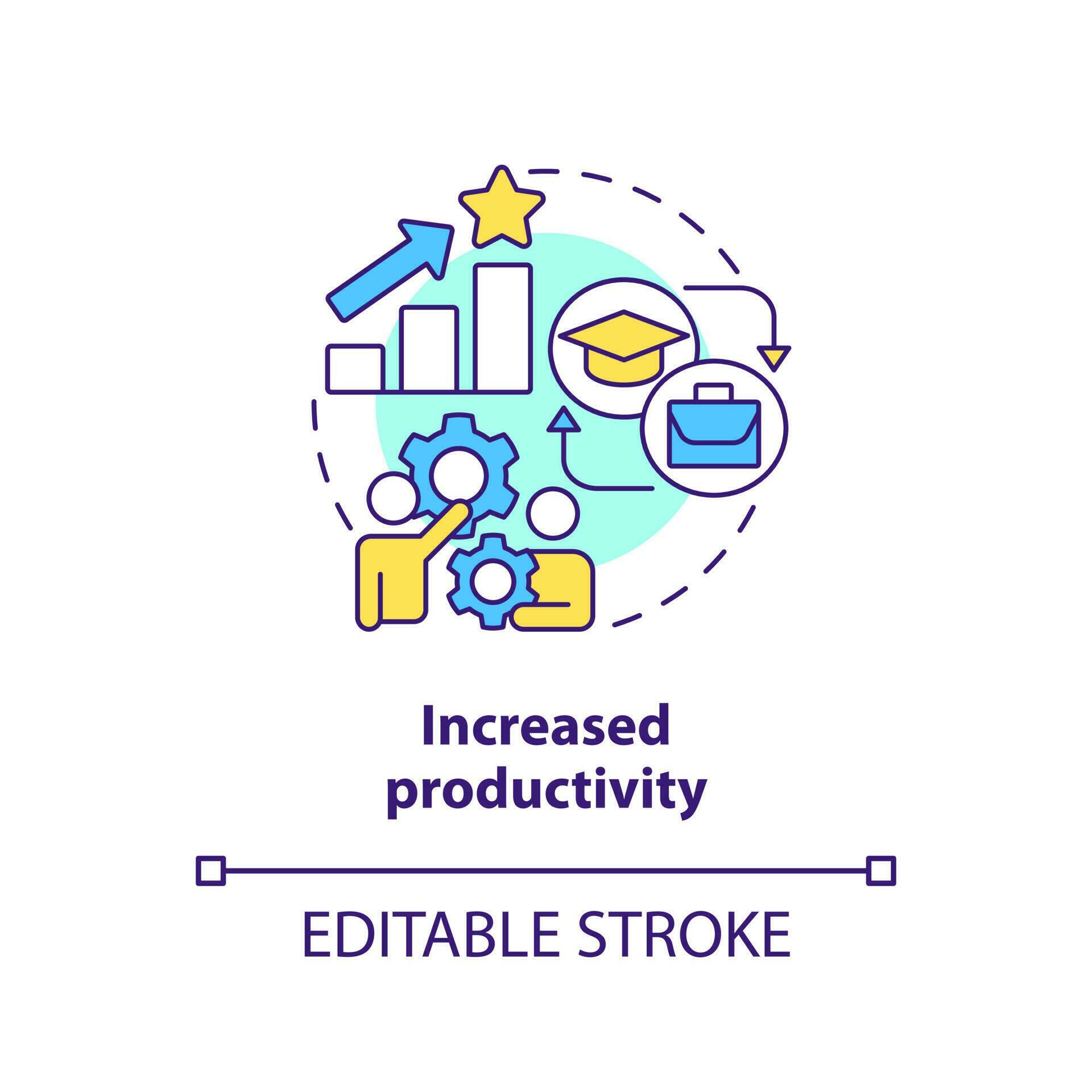 Increased productivity concept icon. Improve efficiency. Economic ...