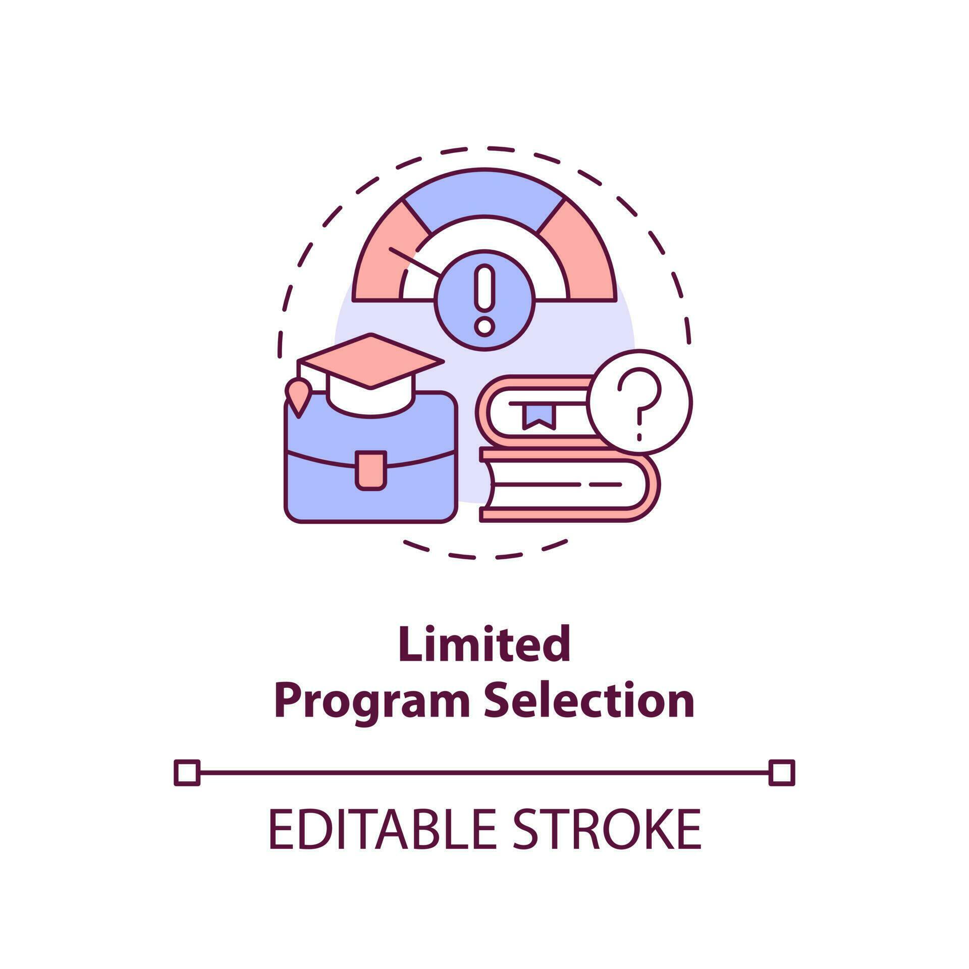 Limited program selection concept icon. Tuition reimbursement ...