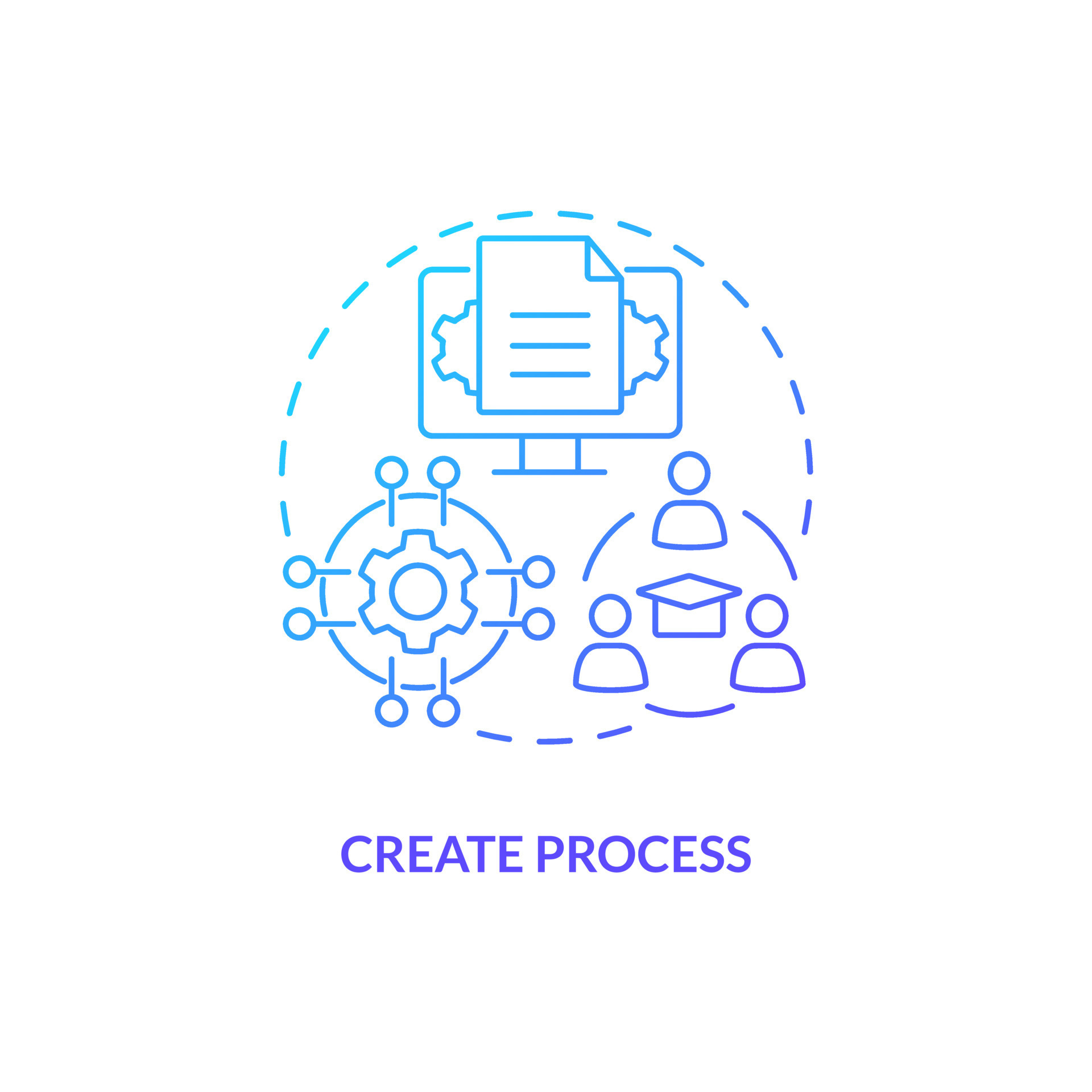 Create Process Blue Gradient Concept Icon Work Instructions Smed
