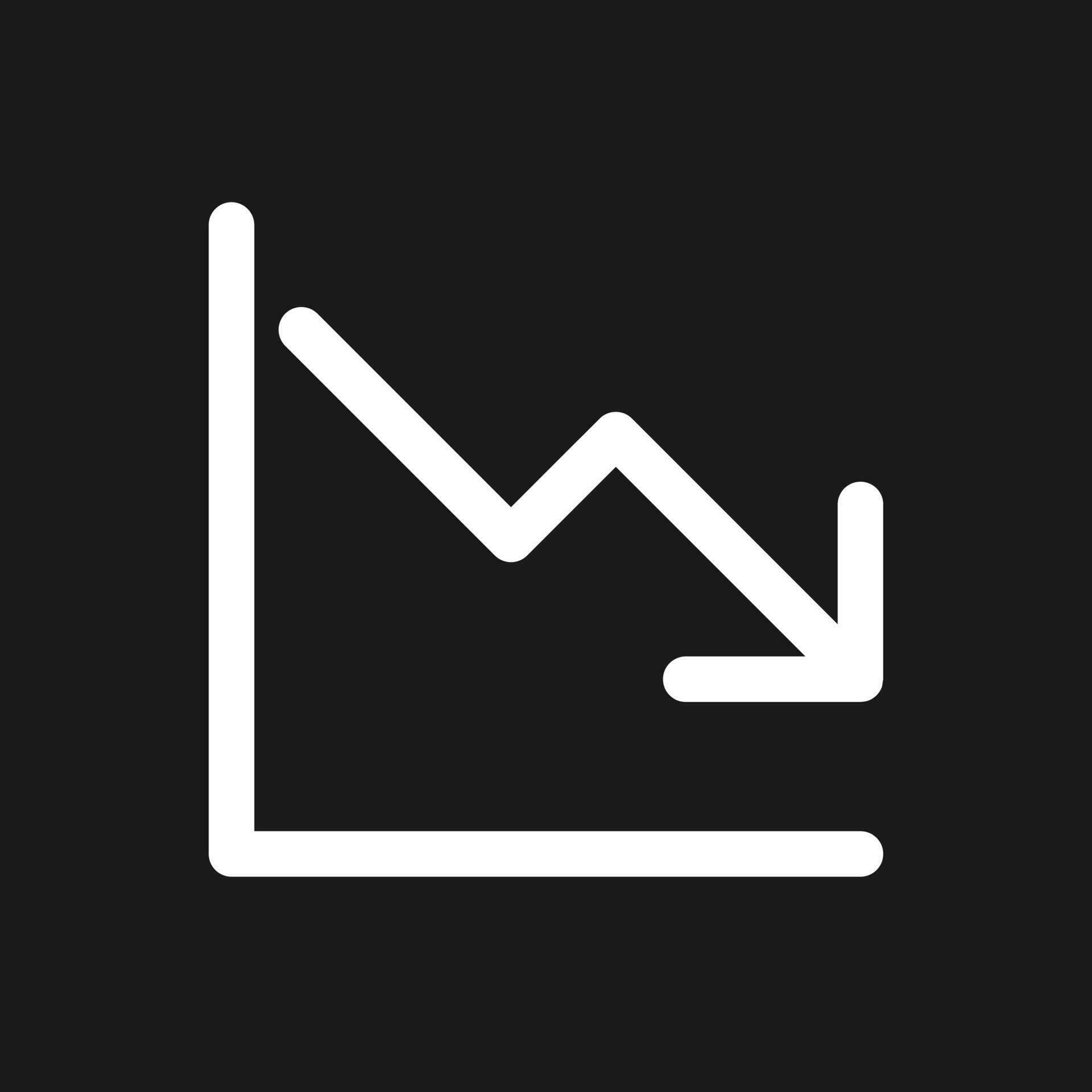 Diminution dark mode glyph ui icon. Forecast. Business analytics. User interface design. White ...