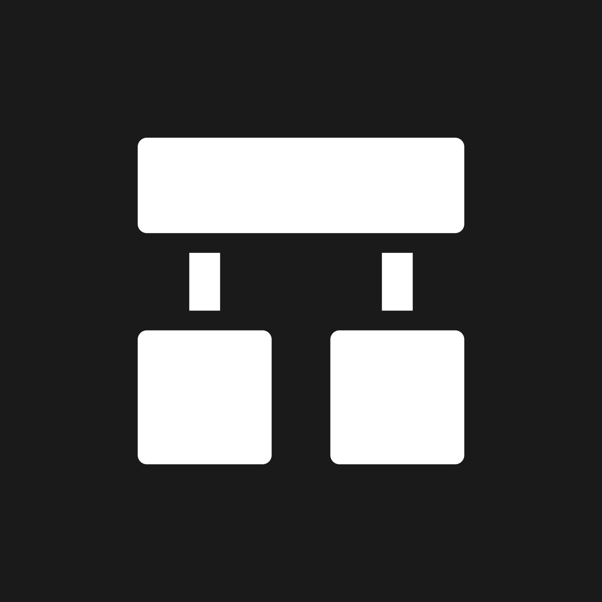 Block diagram pixel dark mode glyph ui icon. Project management. User ...