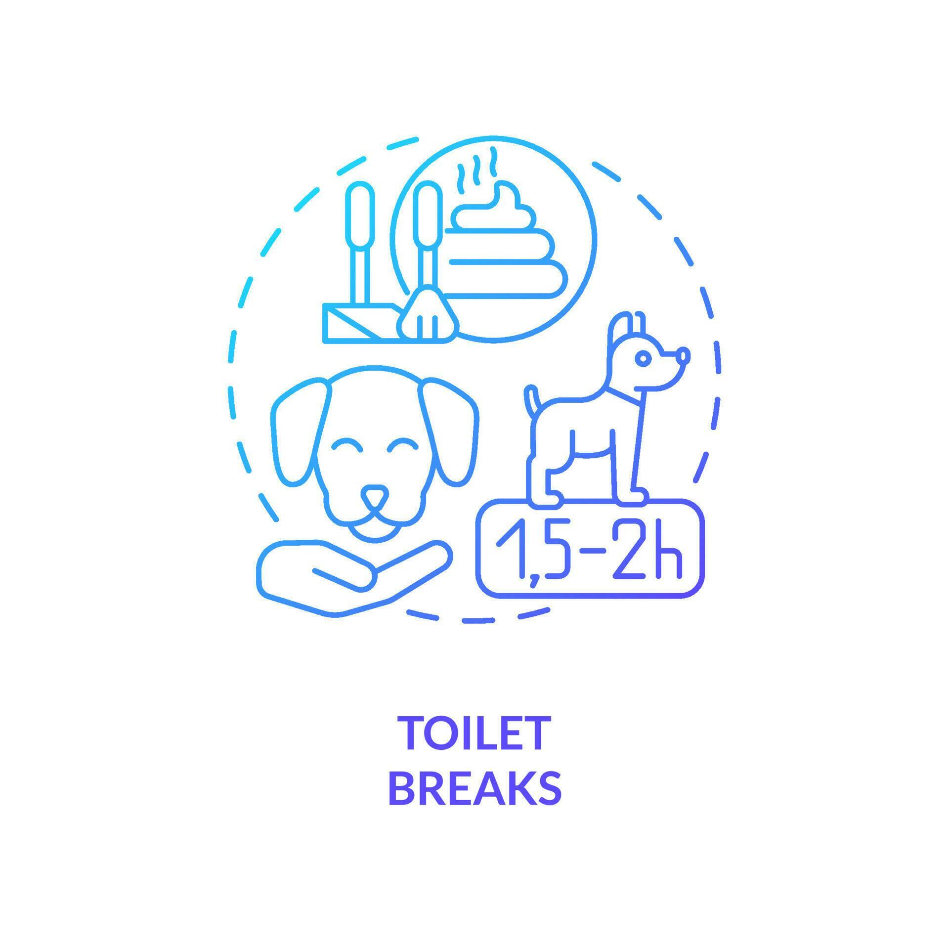Pets bathrooms breaks while traveling blue gradient concept icon ... Pets bathrooms breaks while traveling blue gradient concept icon ...